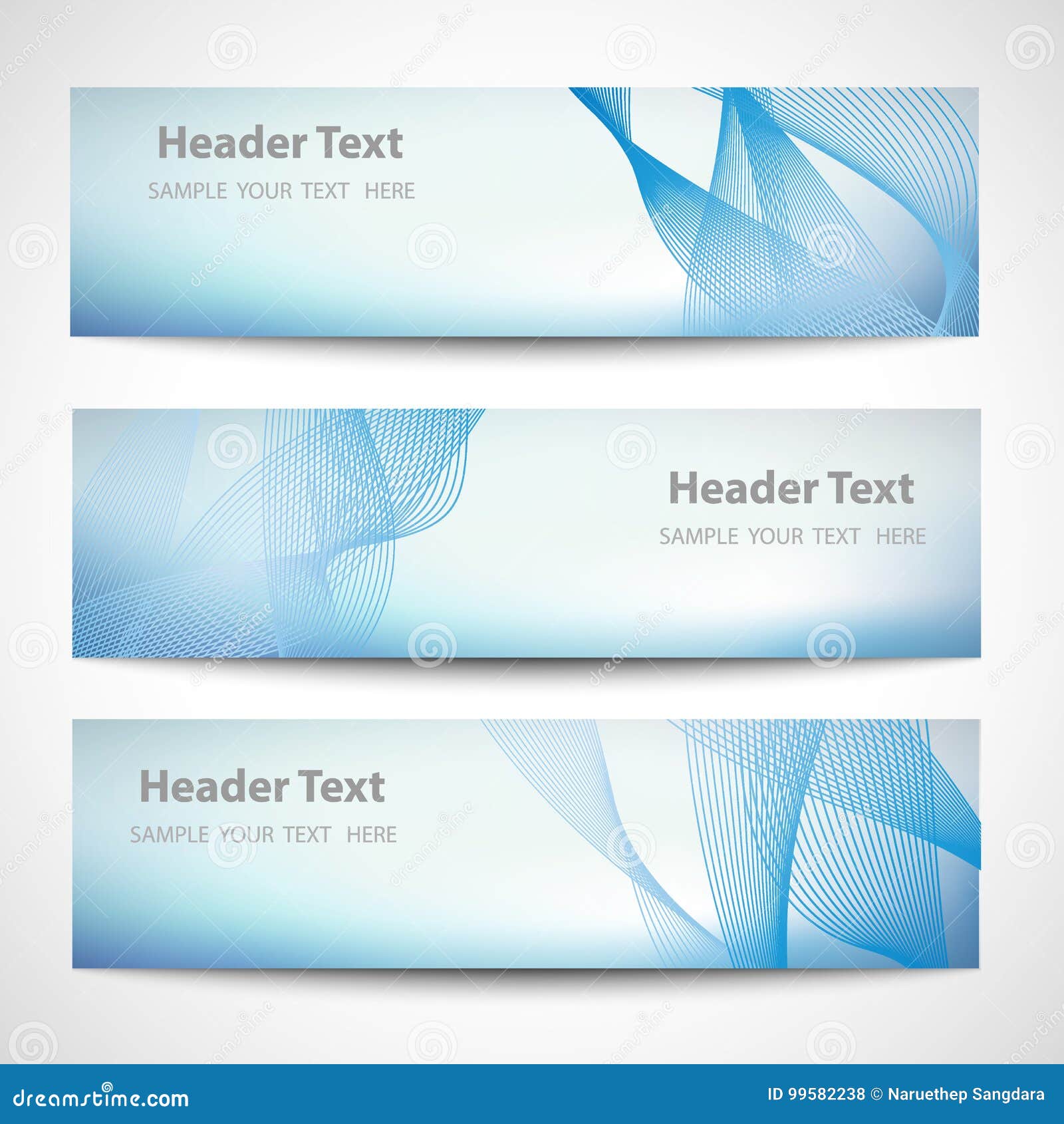 Abstract Header Blue Wave White Vector Design Stock Vector ...