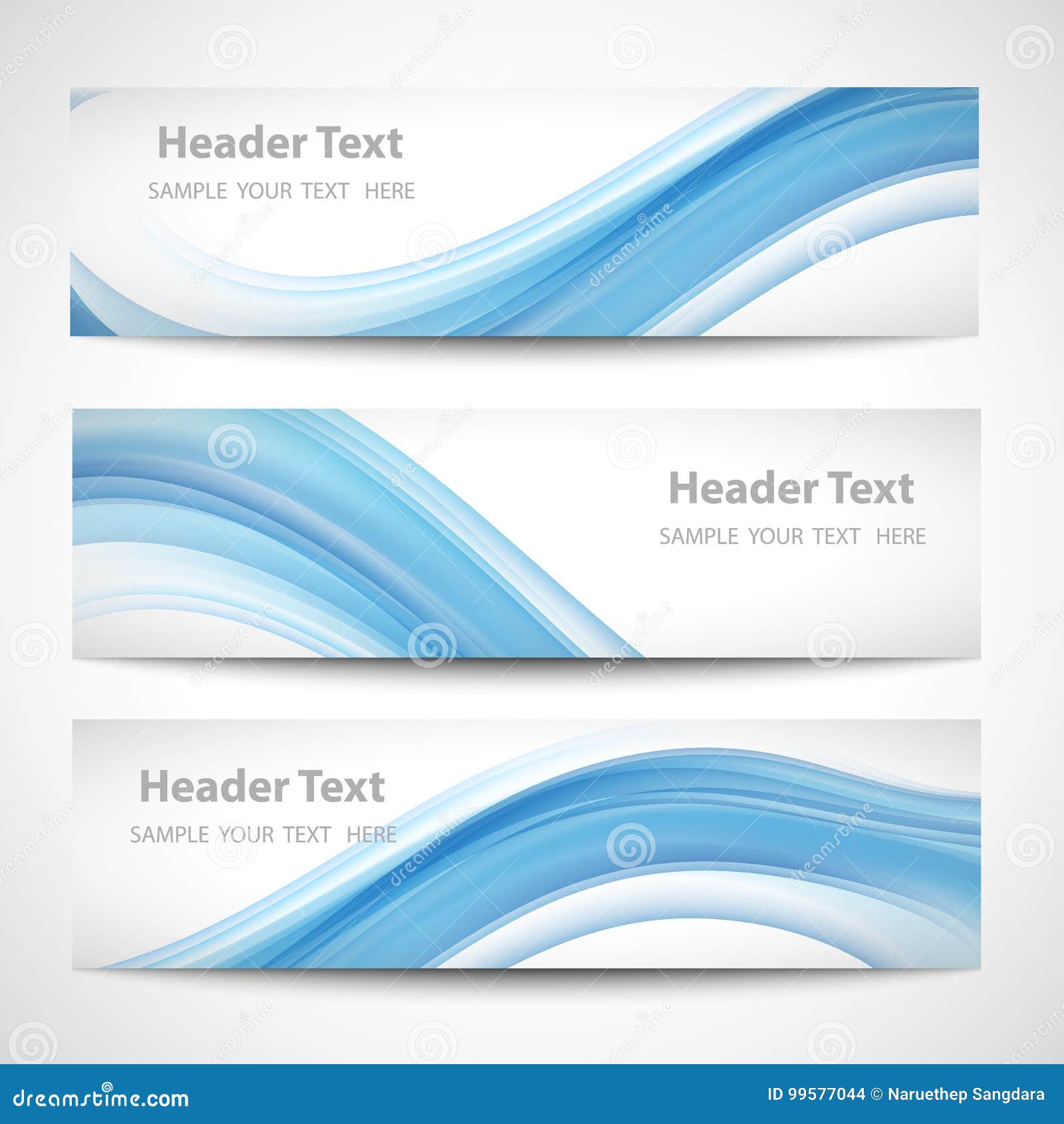 Abstract Header Blue Wave White Vector Design Stock Vector ...