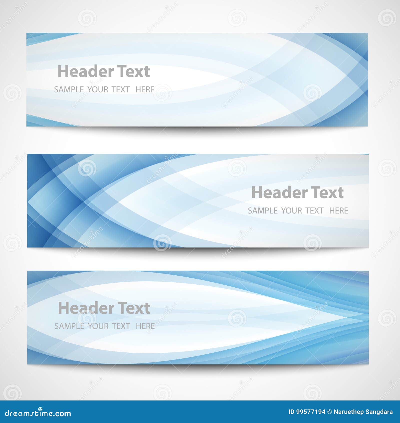 Abstract Header Blue Wave White Vector Design Stock Vector ...
