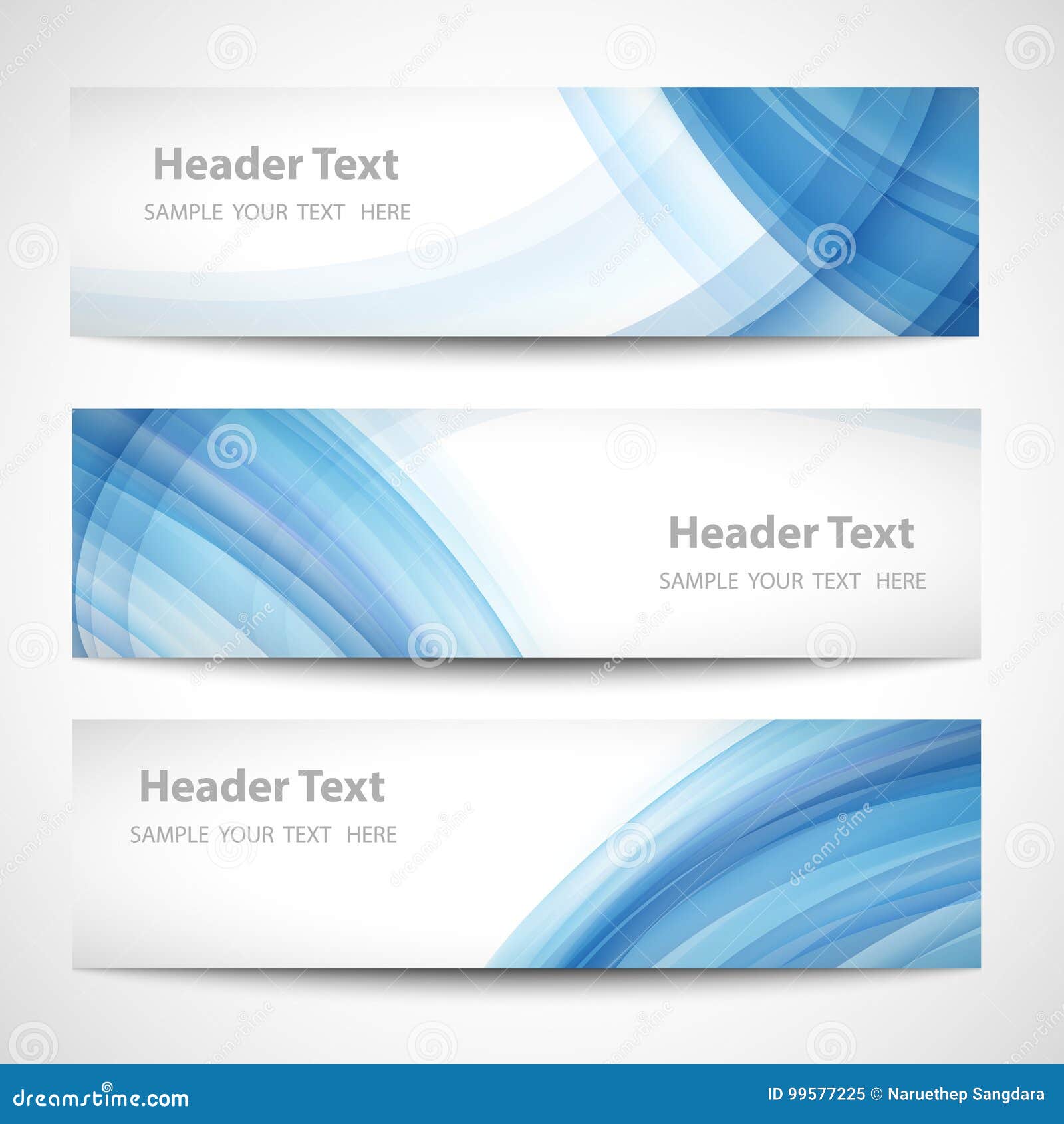 Abstract Header Blue Wave White Vector Design Stock Vector ...