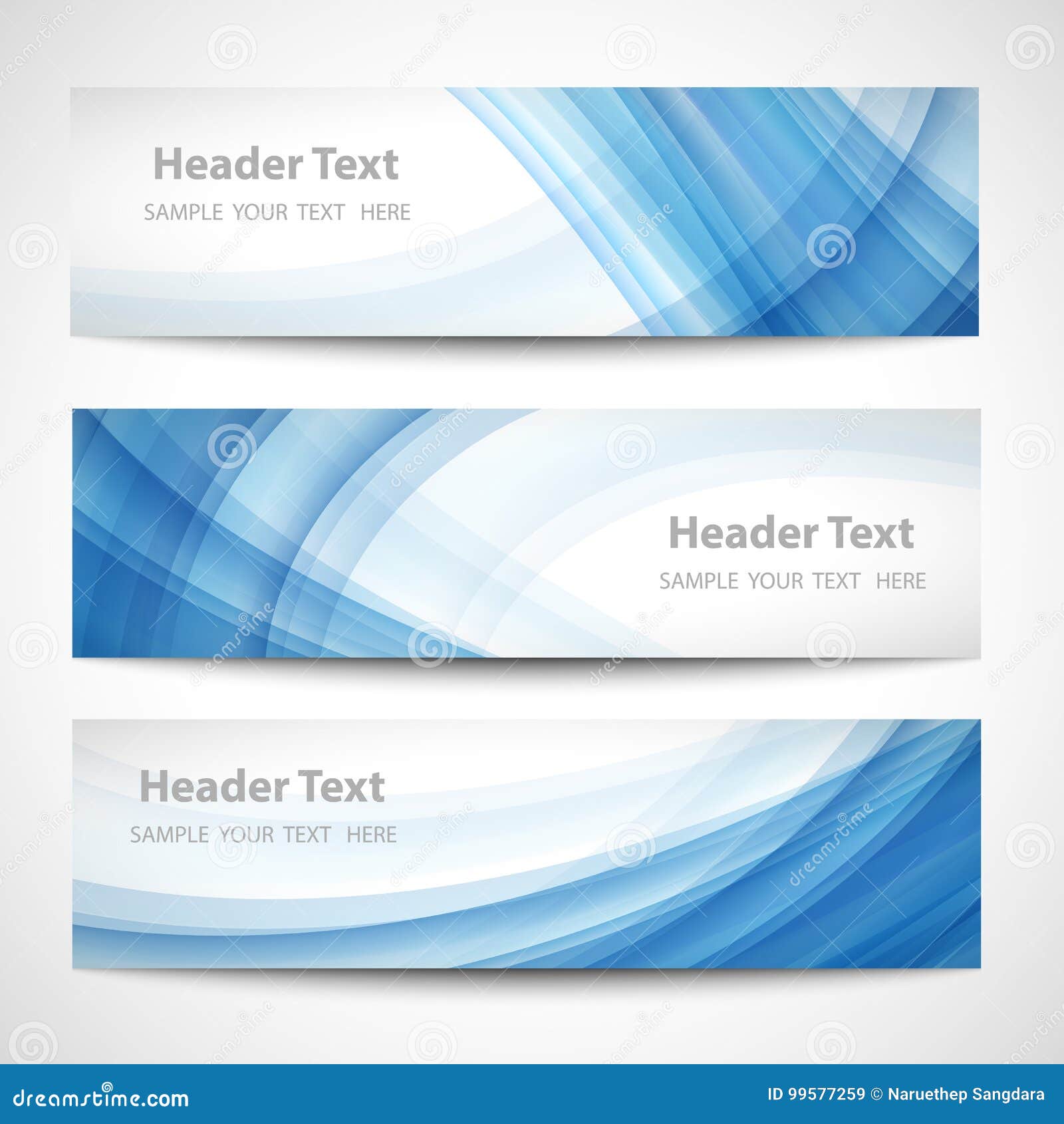 Abstract Header Blue Wave White Vector Design Stock Vector ...