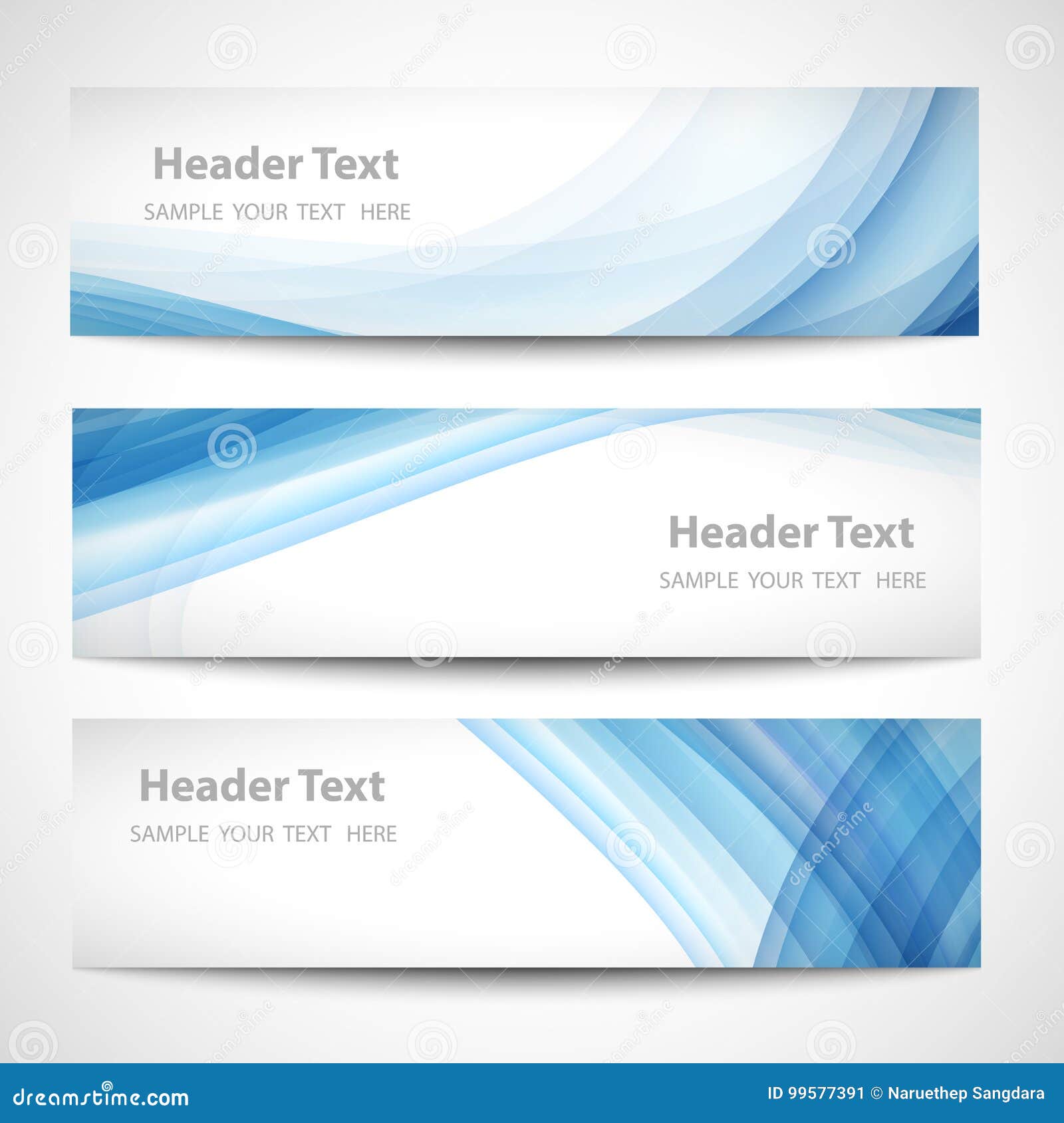 Abstract Header Blue Wave White Vector Design Stock Vector ...