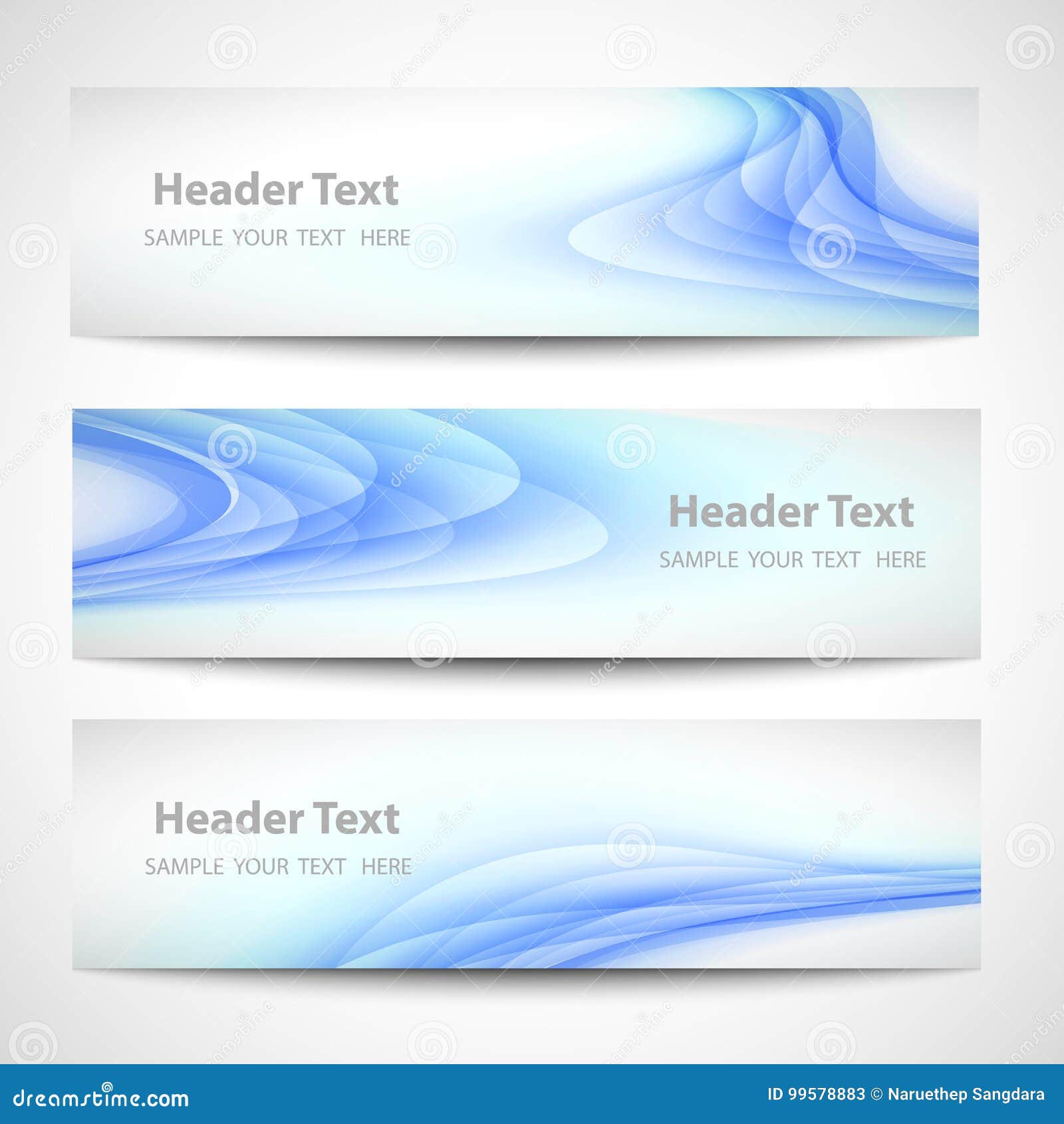Abstract Header Blue Wave White Vector Design Stock Vector ...
