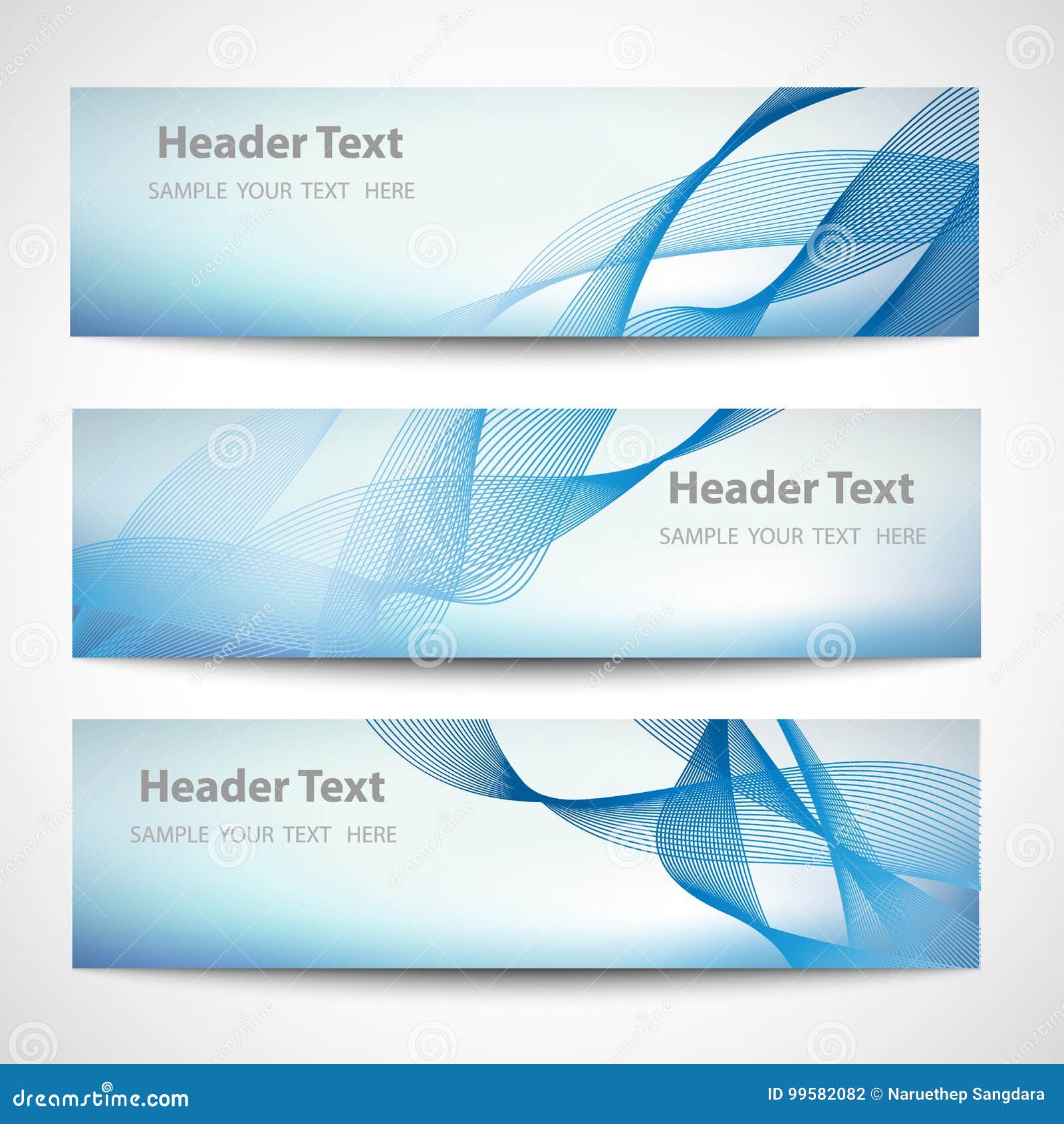 Abstract Header Blue Wave White Vector Design Stock Vector ...