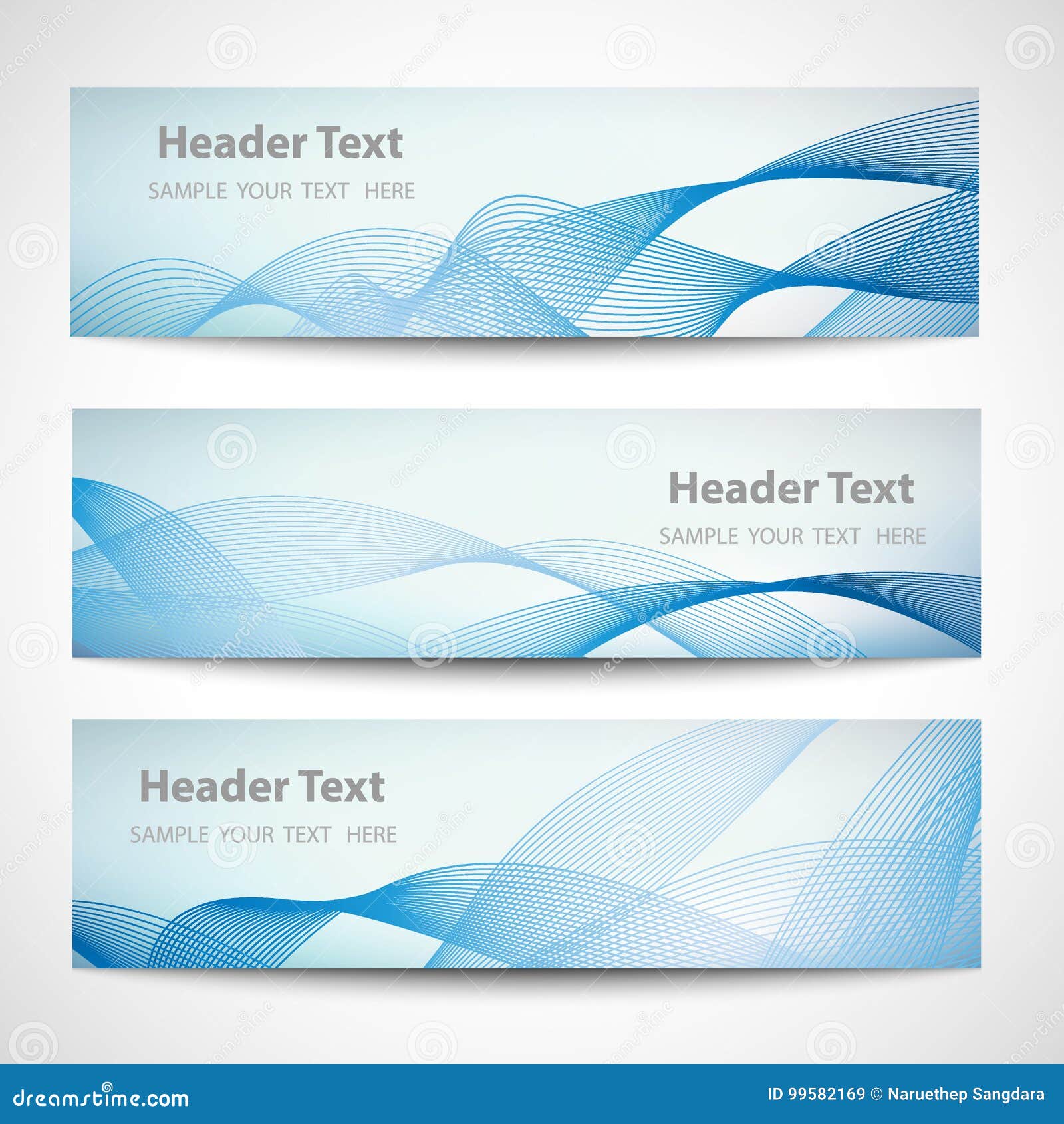 Abstract Header Blue Wave White Vector Design Stock Vector ...