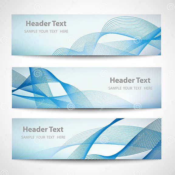 Abstract Header Blue Wave White Vector Design Stock Vector ...