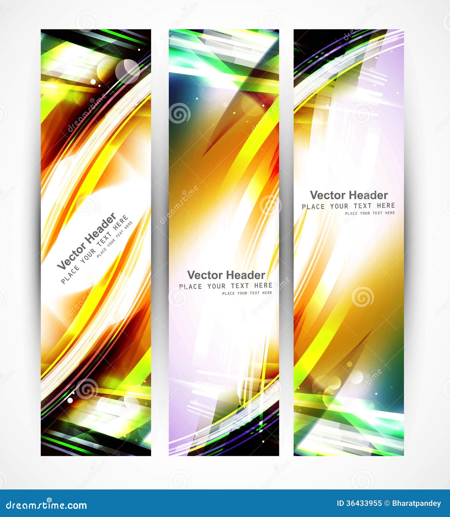 Abstract Header Colorful Stylish Wave Whit Stock Vector - Illustration ...