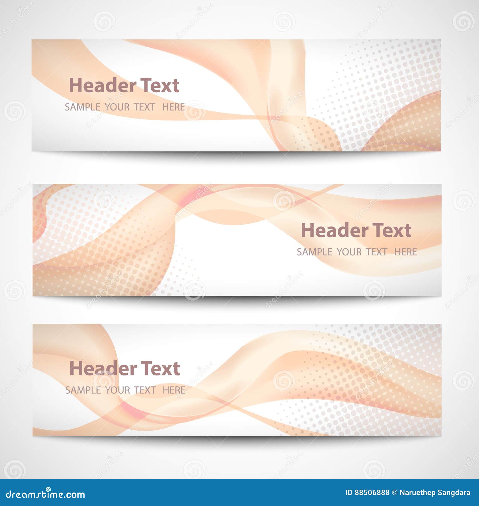 Abstract Header Orange Wave White Vector Design Stock Vector ...