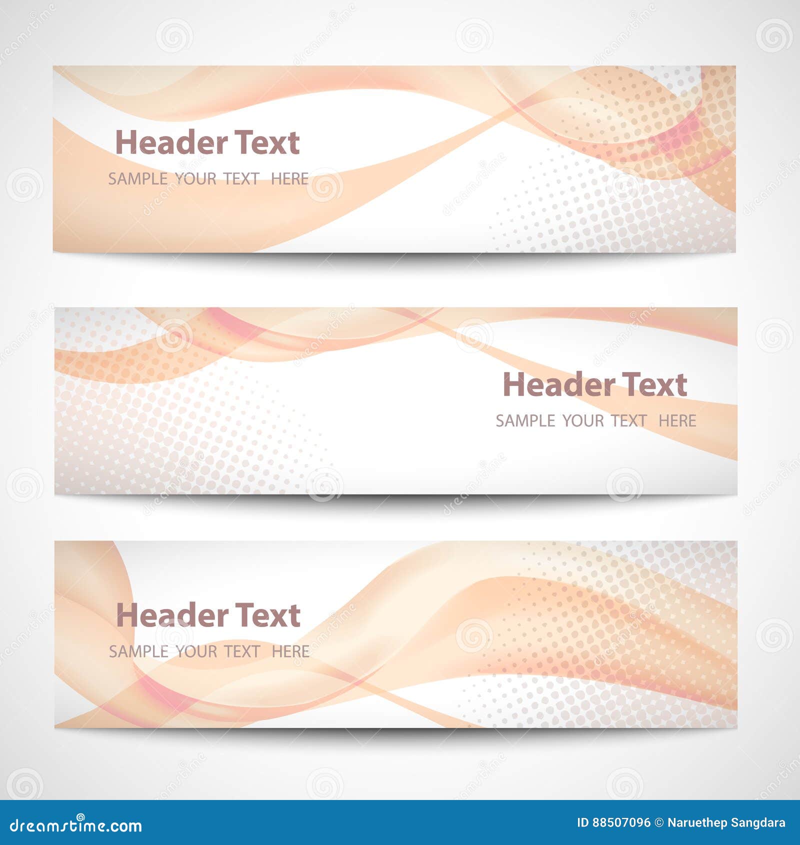 Abstract Header Orange Wave White Vector Design Stock Vector ...