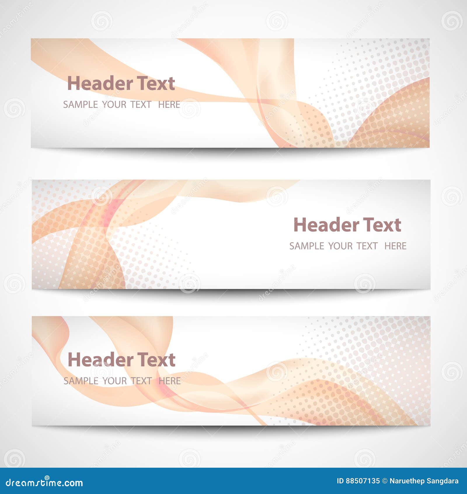 Abstract Header Orange Wave White Vector Design Stock Vector ...