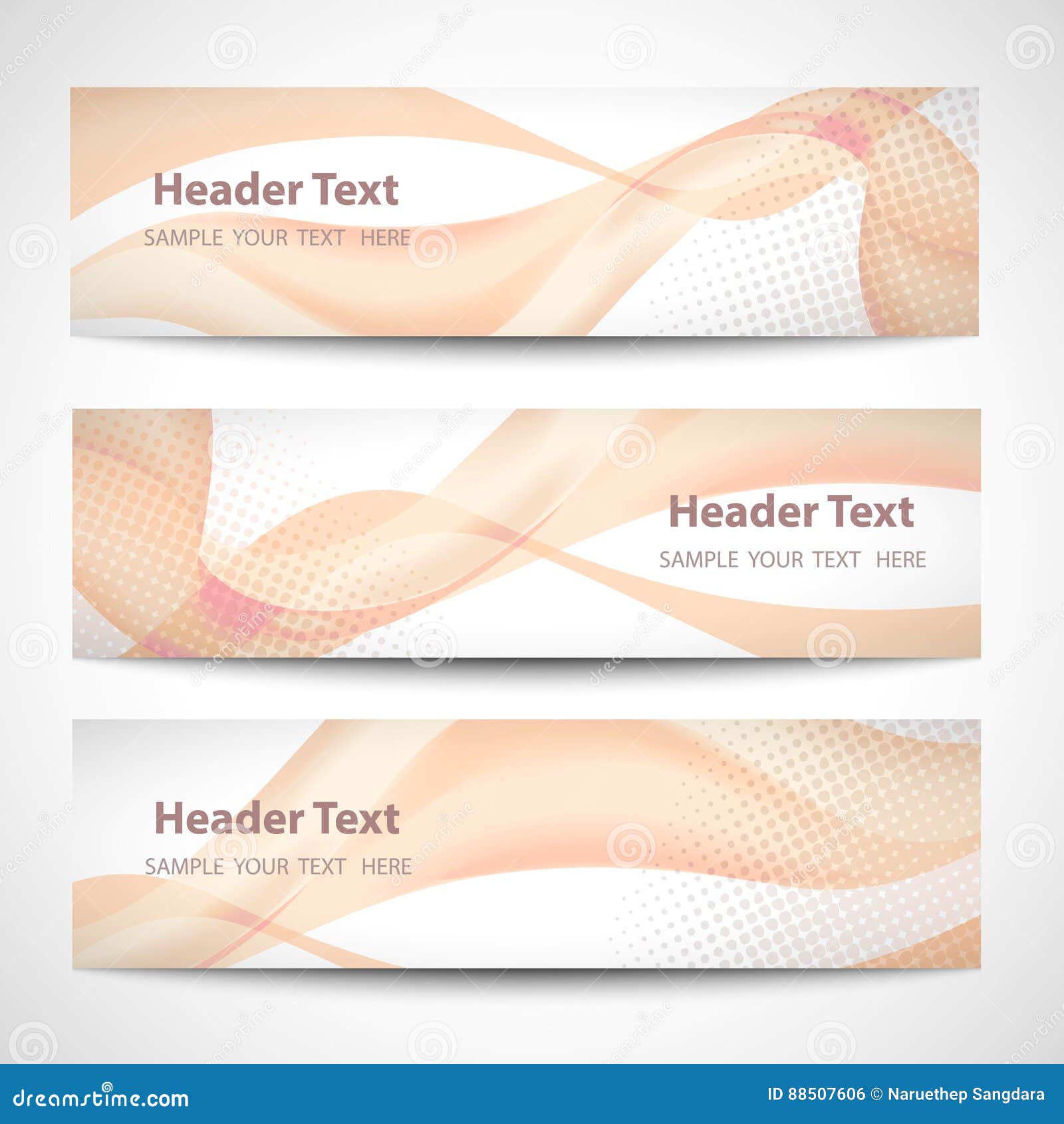 Abstract Header Orange Wave White Vector Design Stock Vector ...