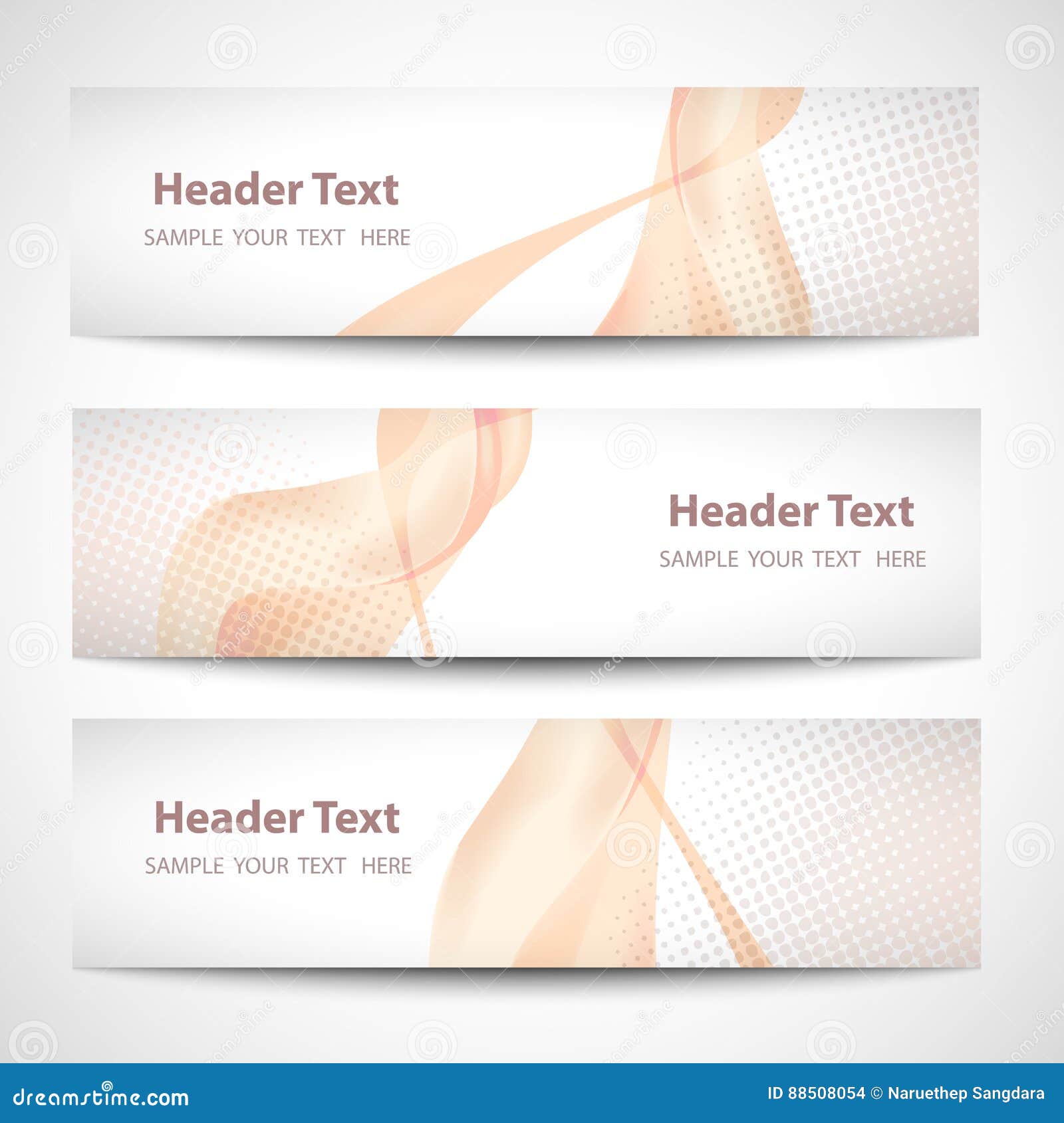 Abstract Header Orange Wave White Vector Design Stock Vector ...