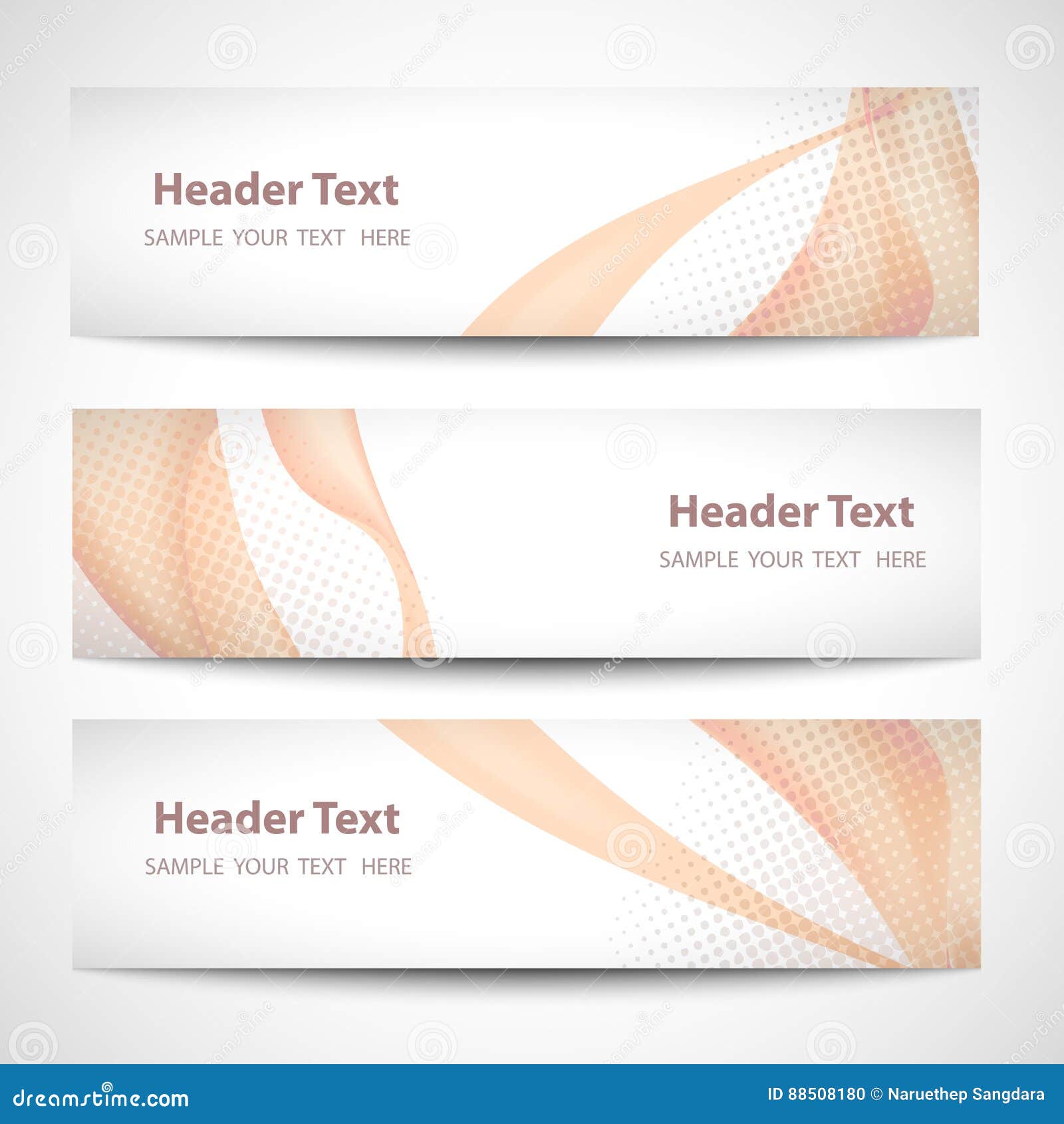 Abstract Header Orange Wave White Vector Design Stock Vector ...