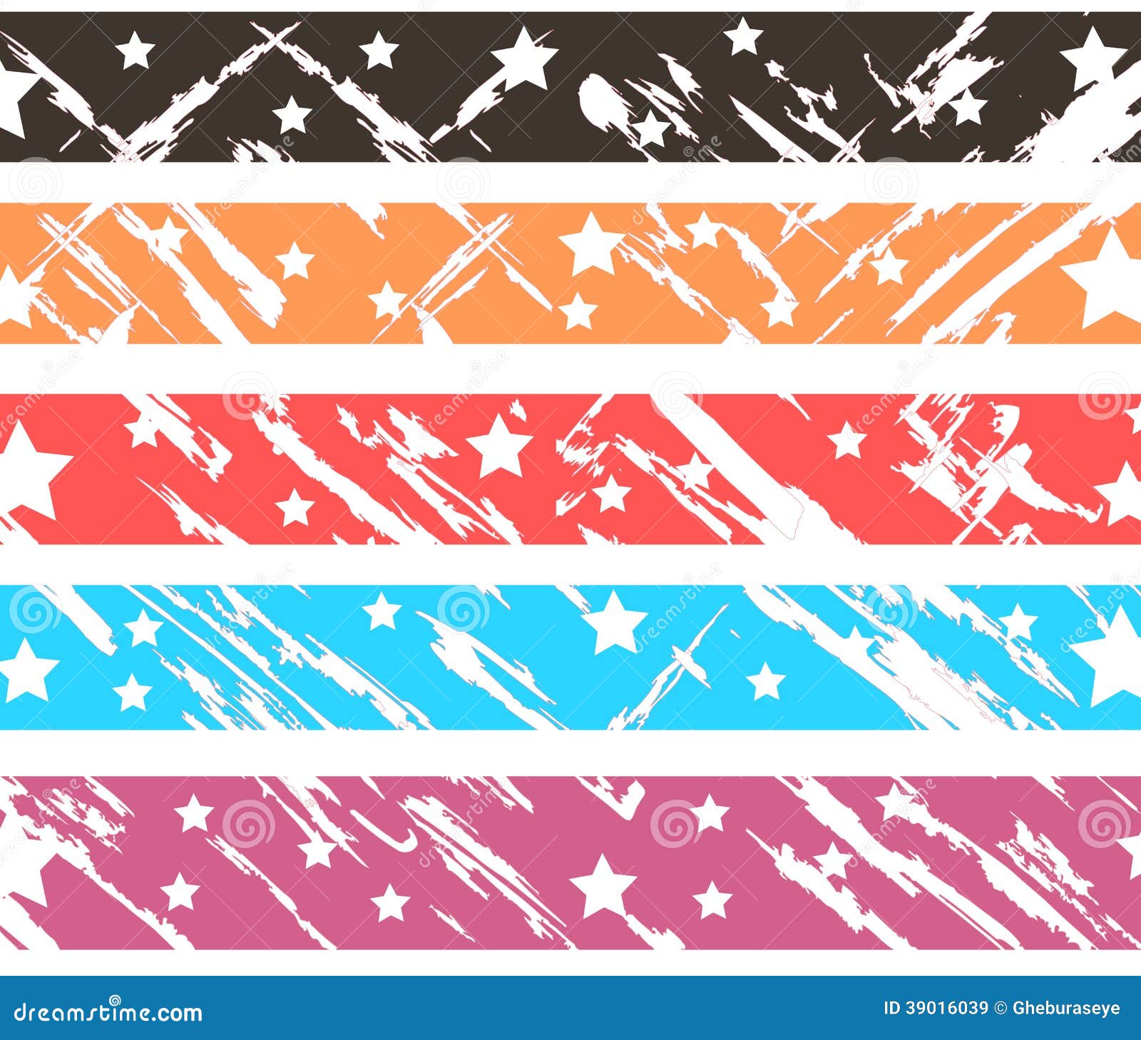 Set of Colorful Abstract Header with Stars Isolated Stock Illustration ...