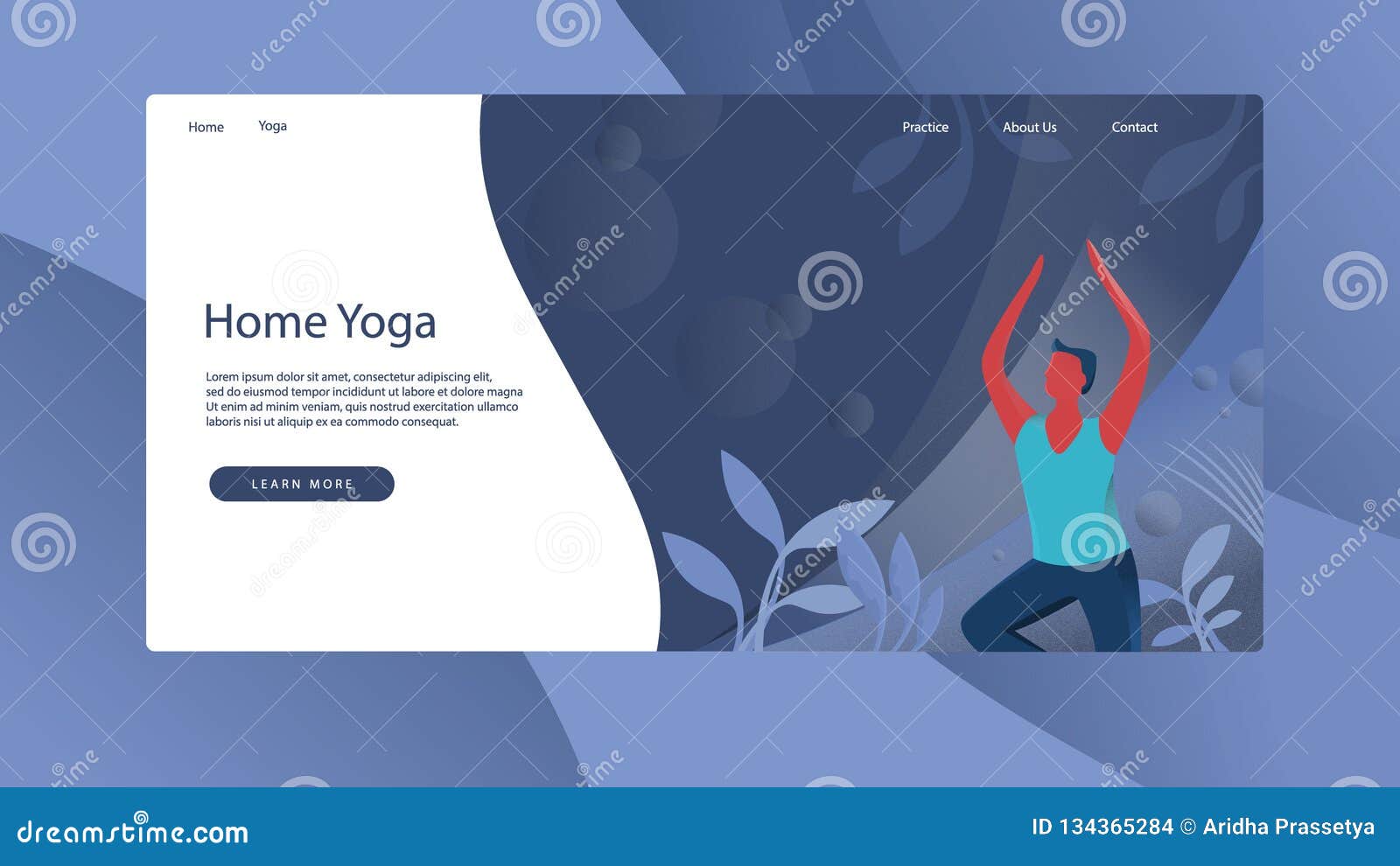 Abstract Header Website of Healthy Yoga Concept Stock Illustration ...
