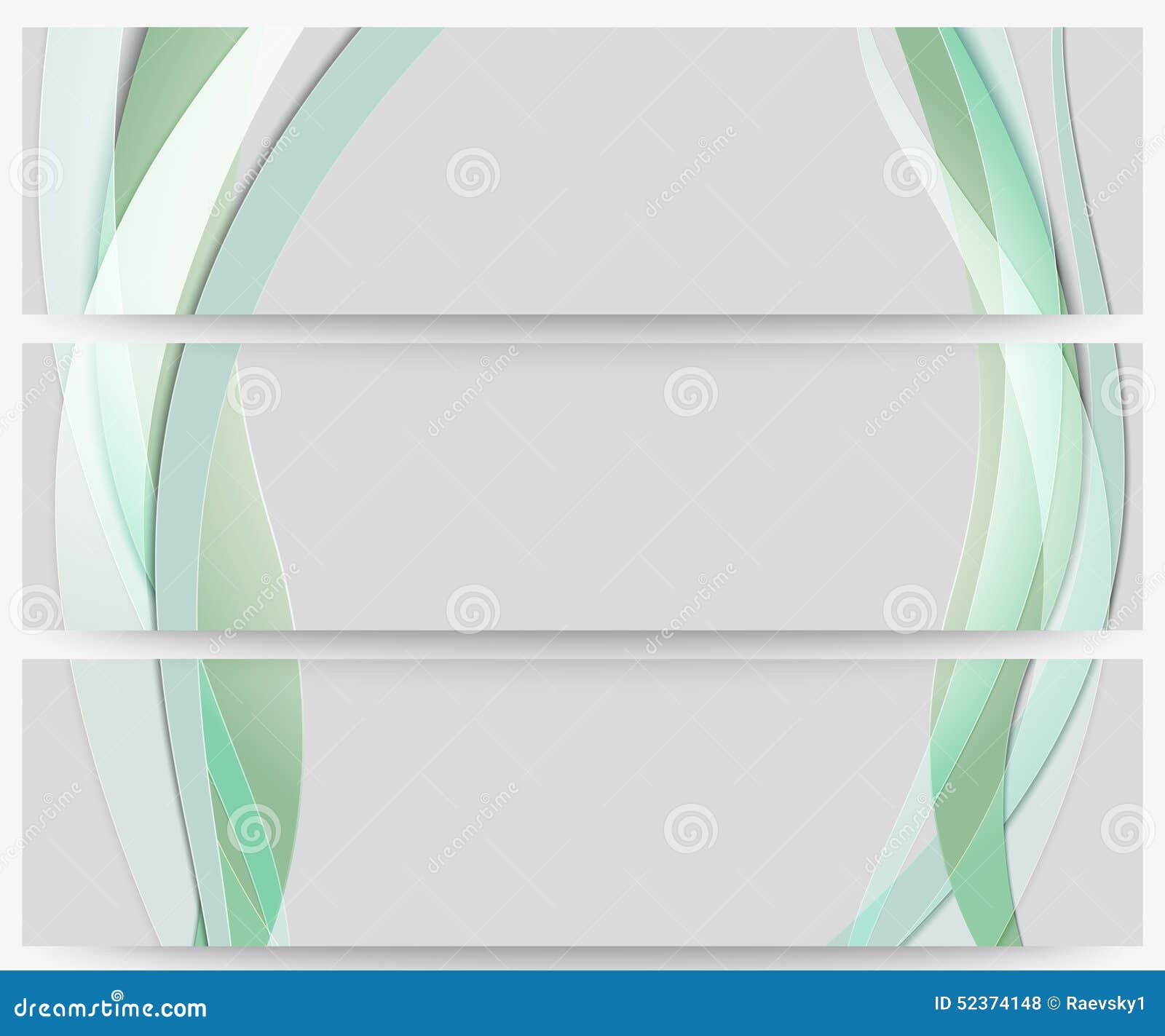 Abstract Headers Set, Wave Vector Design Stock Vector - Illustration of ...