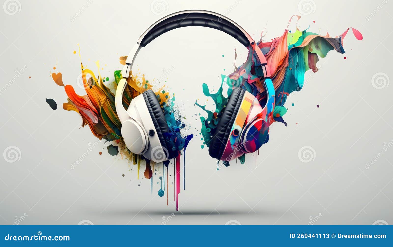 Abstract Headphones. Isolated on a White Background Stock Illustration ...