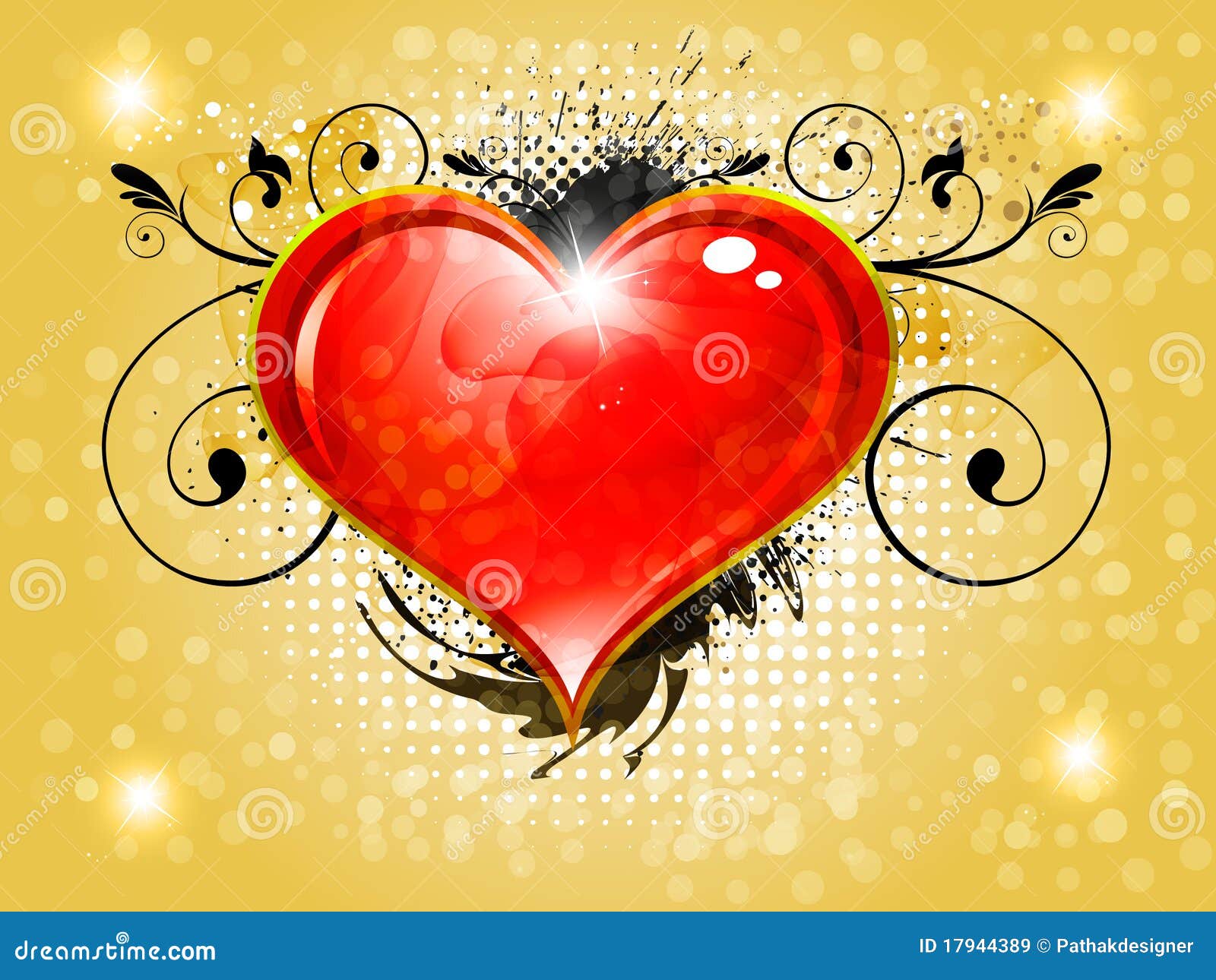 Abstract hear with grunge stock vector. Illustration of background ...