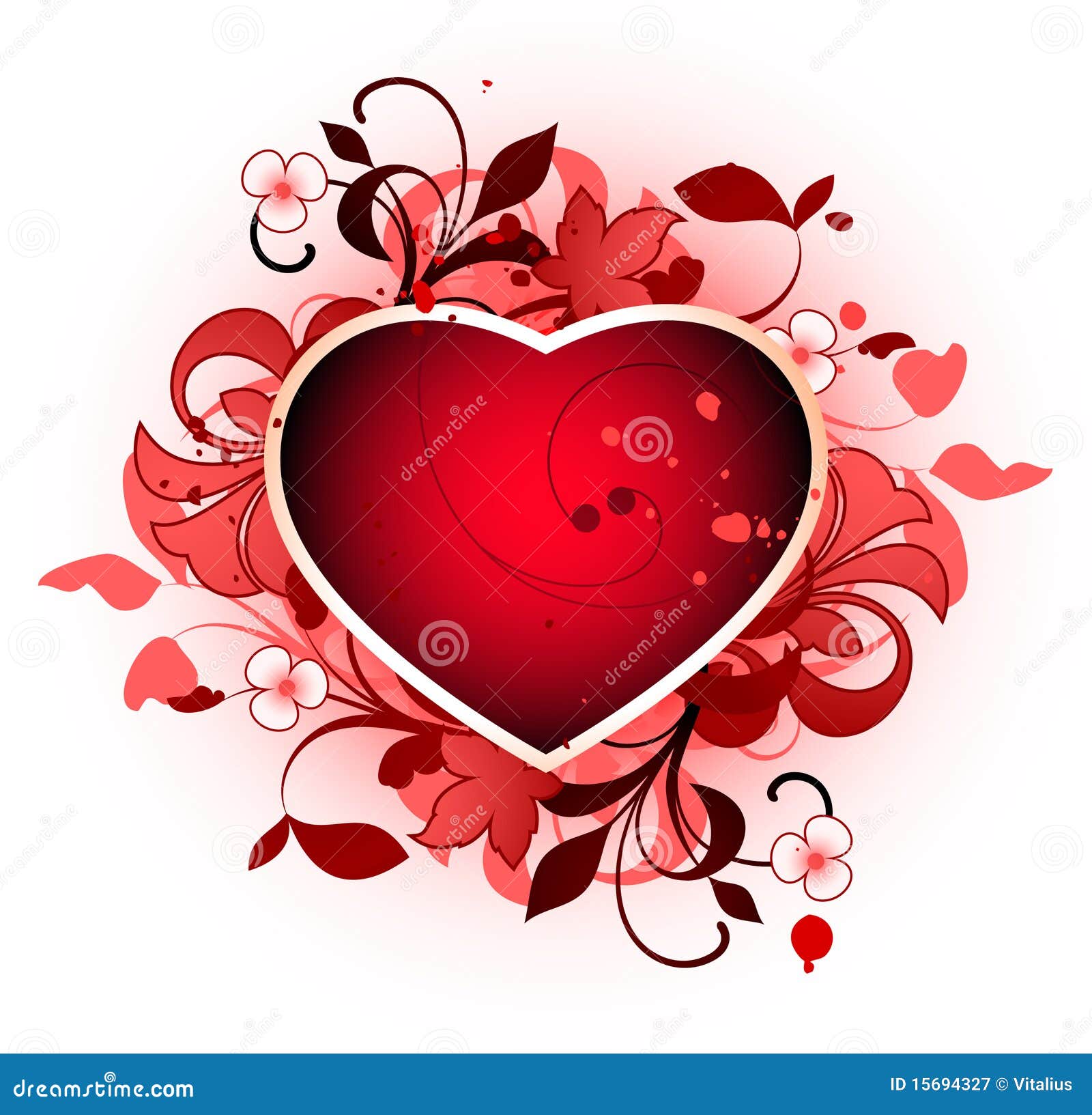 Abstract with heart stock vector. Illustration of floral - 15694327