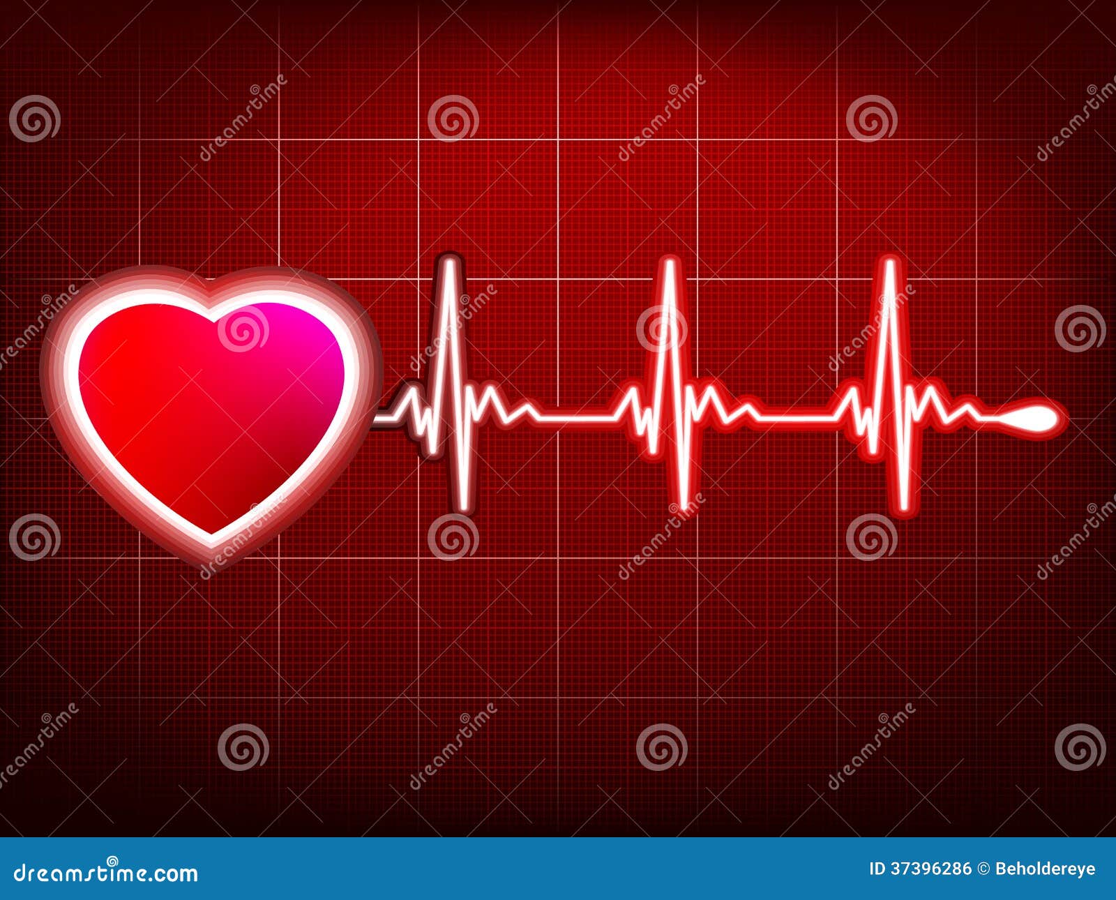 Abstract Heart Beats Cardiogram Eps 10 Stock Vector Illustration Of