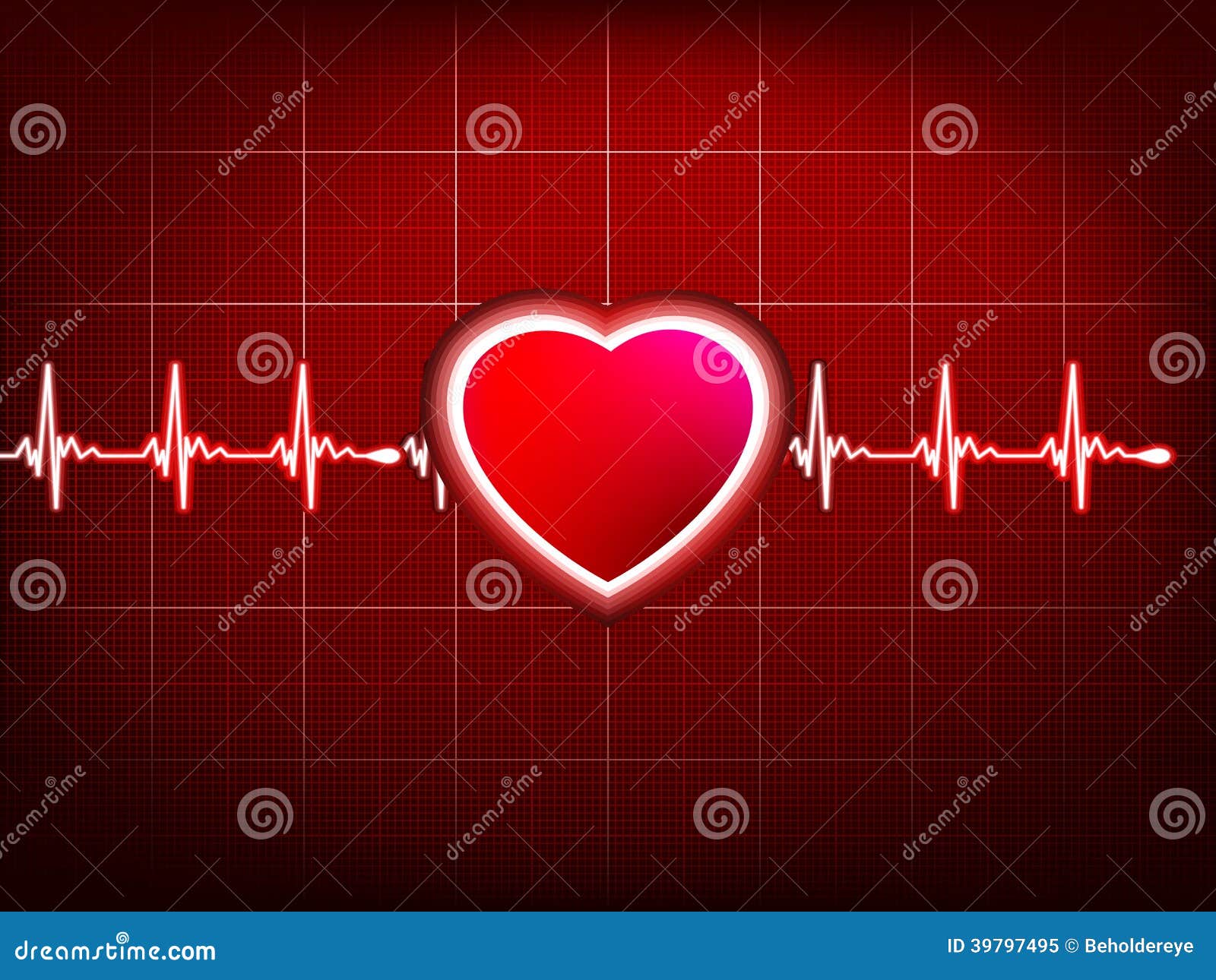 Abstract Heart Beats Cardiogram. EPS 10 Stock Vector - Illustration of ...