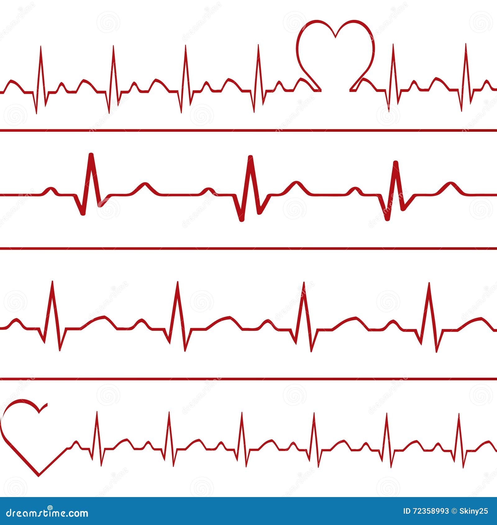 Abstract Heart Beats Cardiogram Illustration Stock Vector