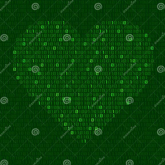 Abstract Heart of Binary Code. Digital Love Stock Illustration ...