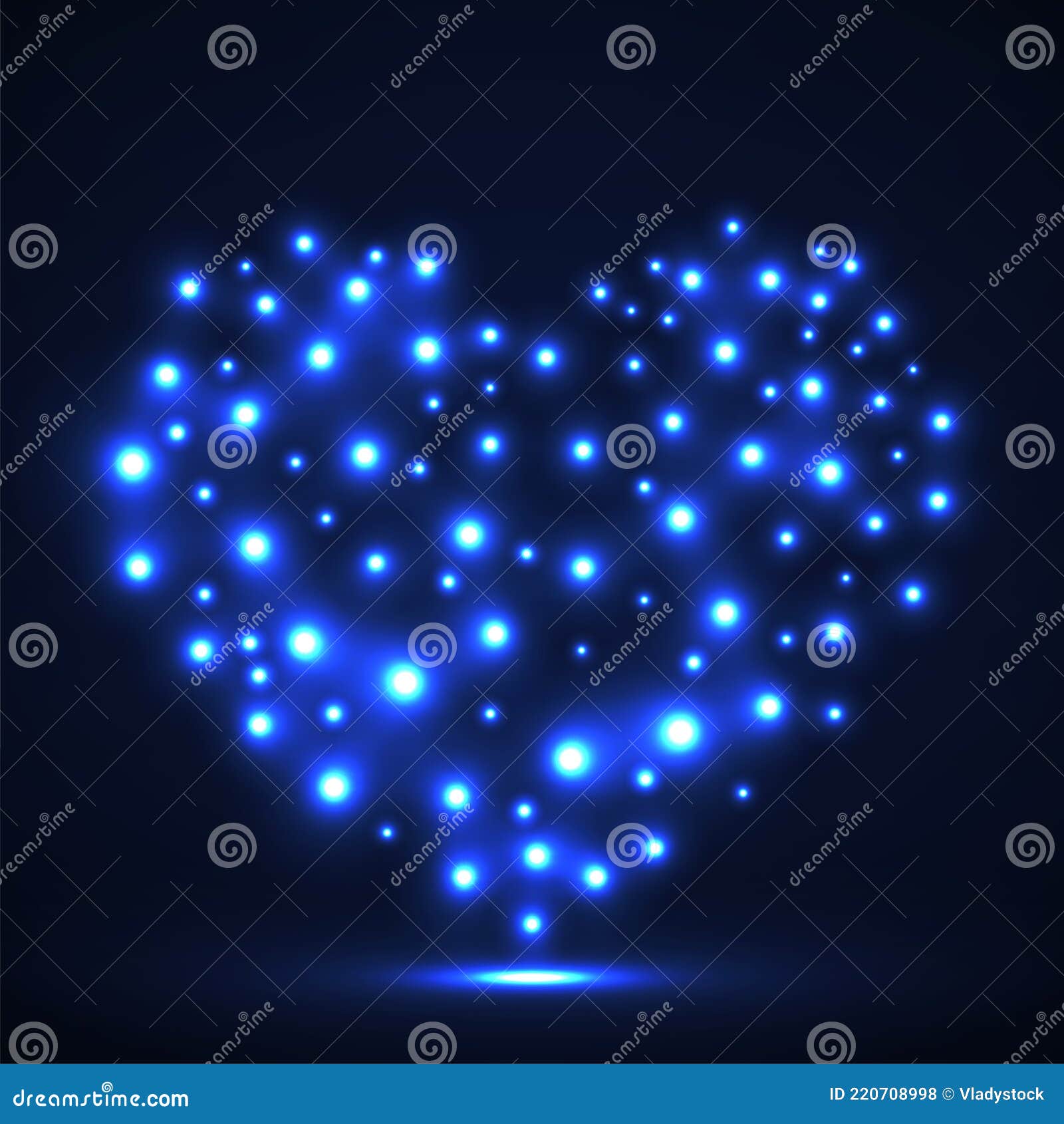Abstract Heart of Glowing Particles. Neon Heart Stock Vector ...