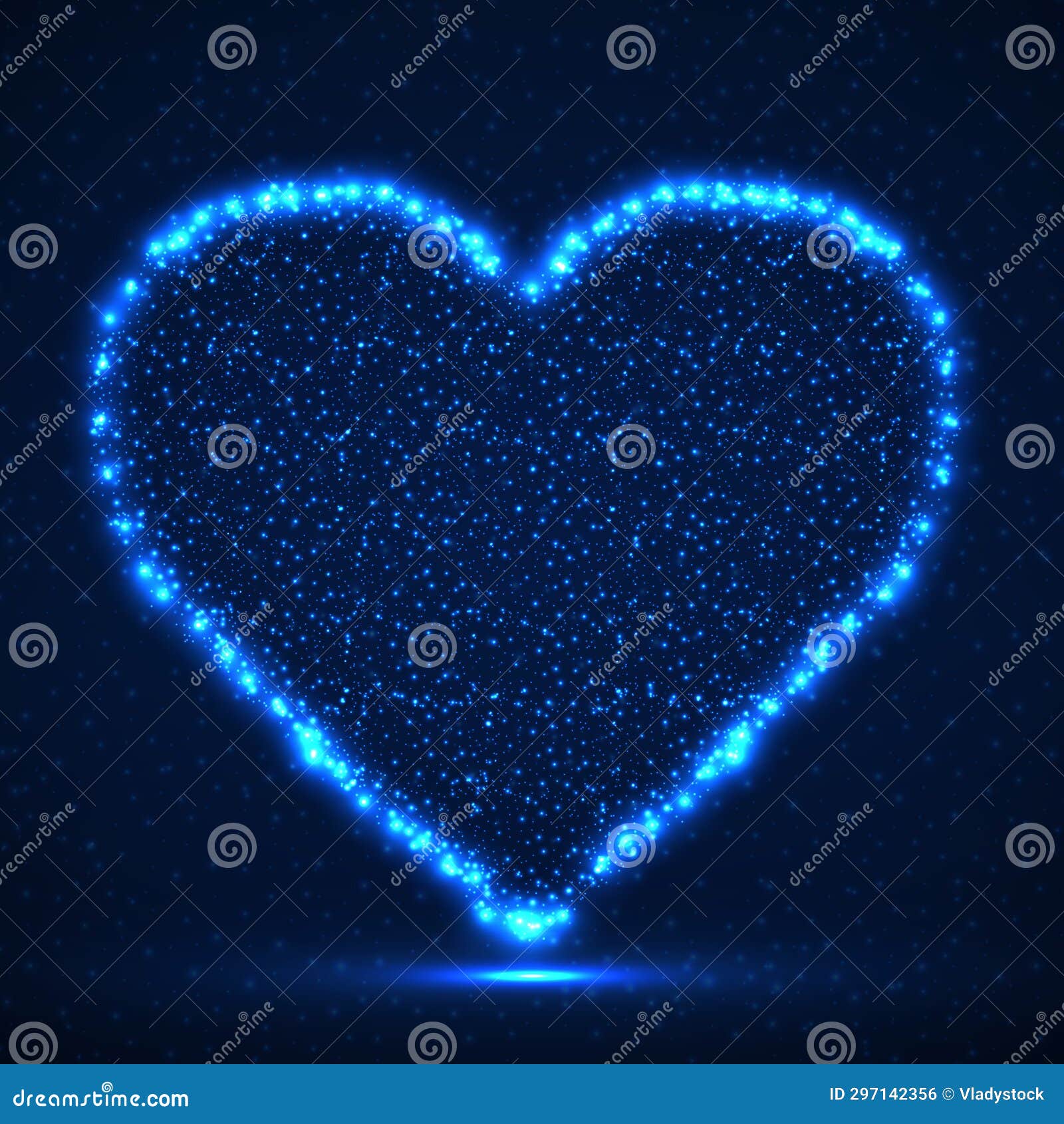 Abstract Heart of Glowing Particles. Neon Heart Stock Illustration ...