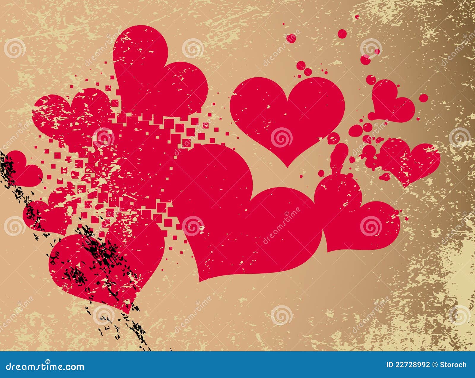 Abstract Heart with Grunge Design. Stock Vector - Illustration of blank ...