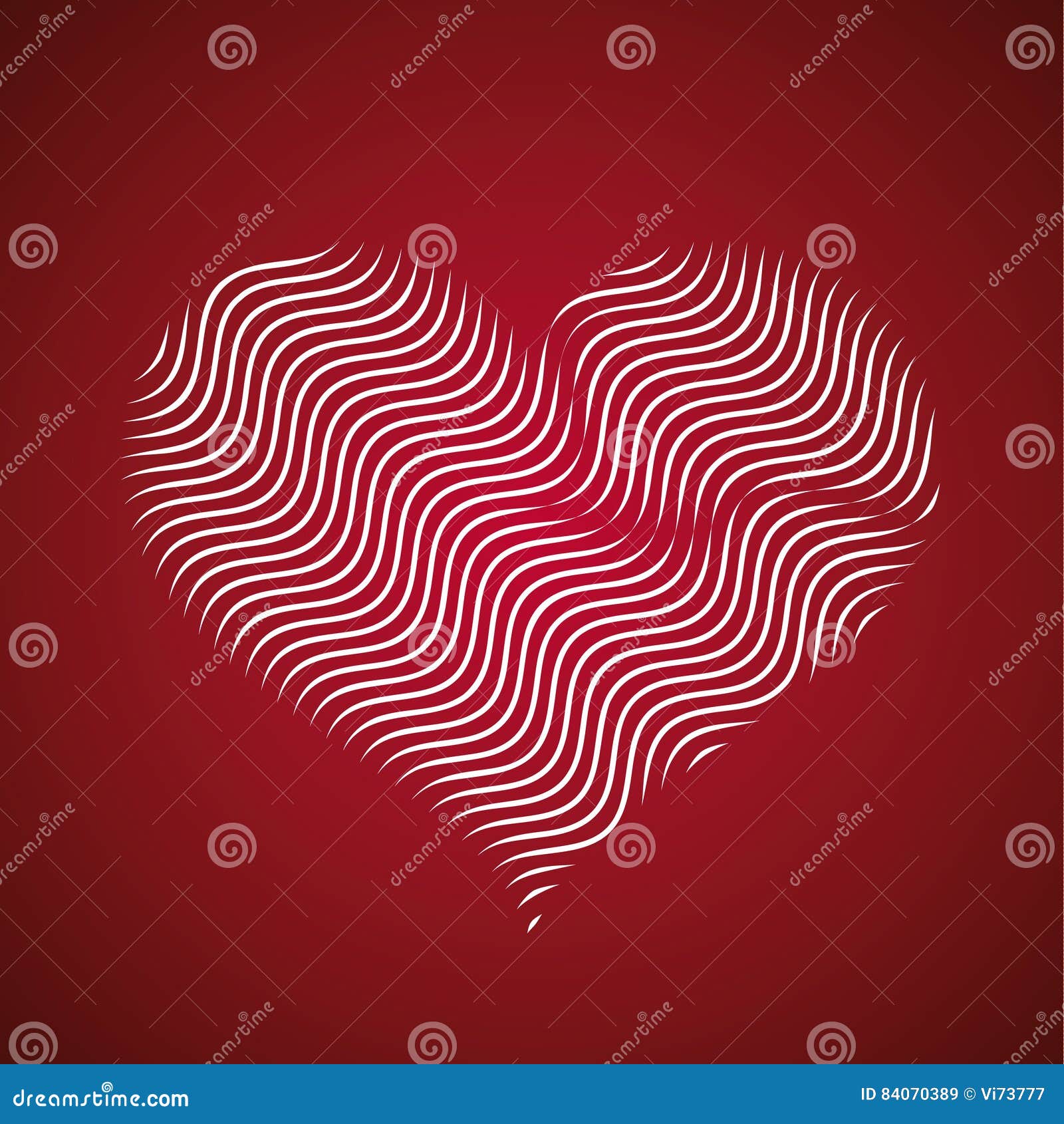 Abstract Heart Icon, Wave Lines Vector Stock Vector - Illustration of ...