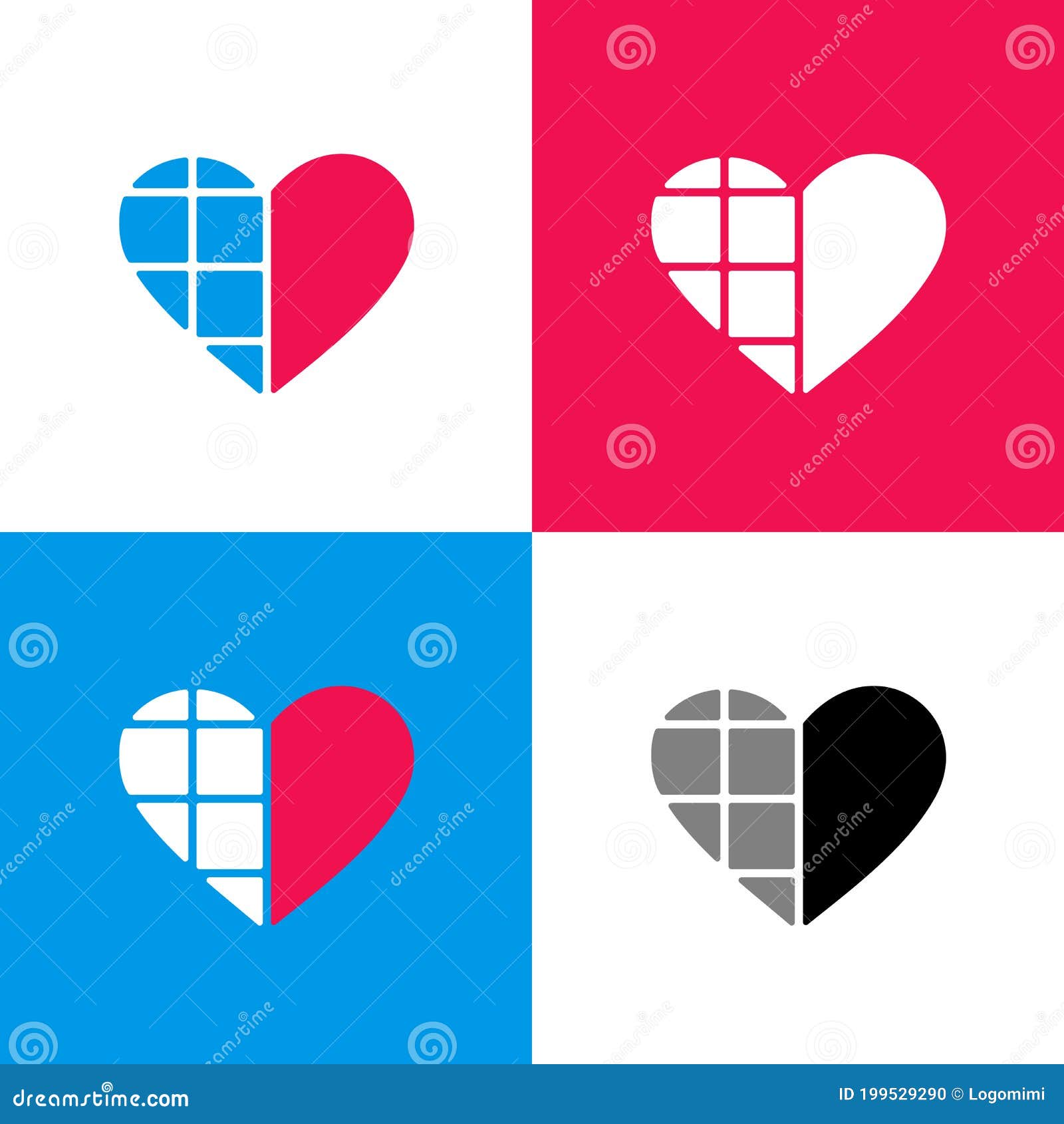 Abstract Heart Logo Design Template Elements, Vector Illustration Stock ...
