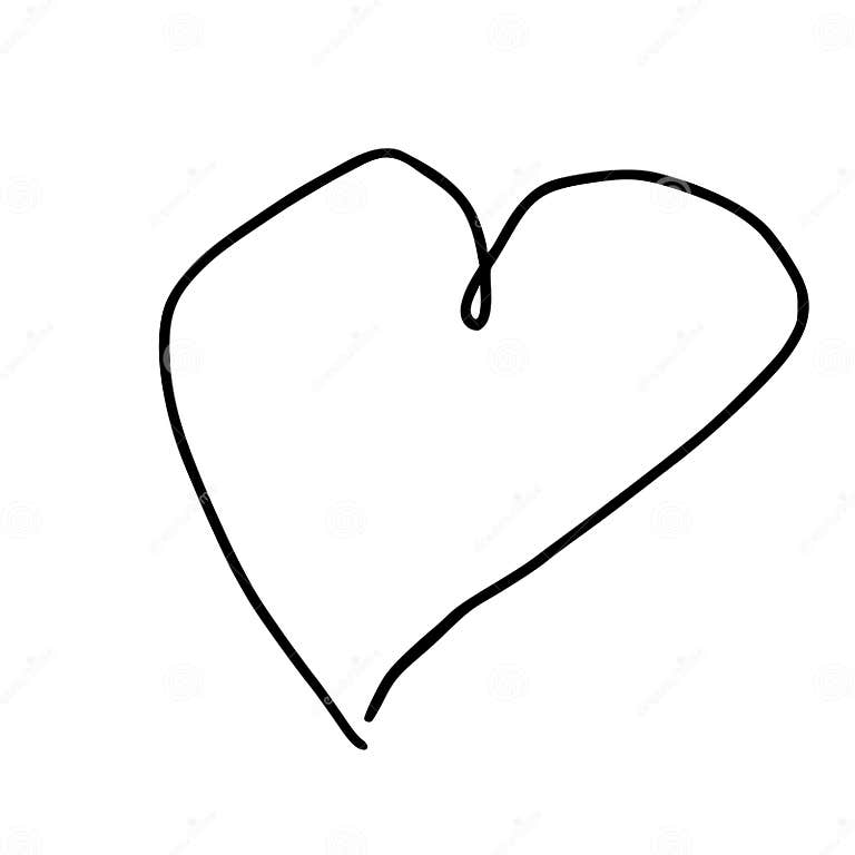 Abstract Heart One Line Drawing Continuous Line Heart Isolated On