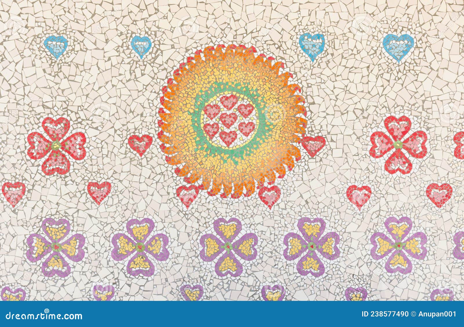 Abstract, Heart Pattern Ceramic Tile for Use Background Stock Photo ...