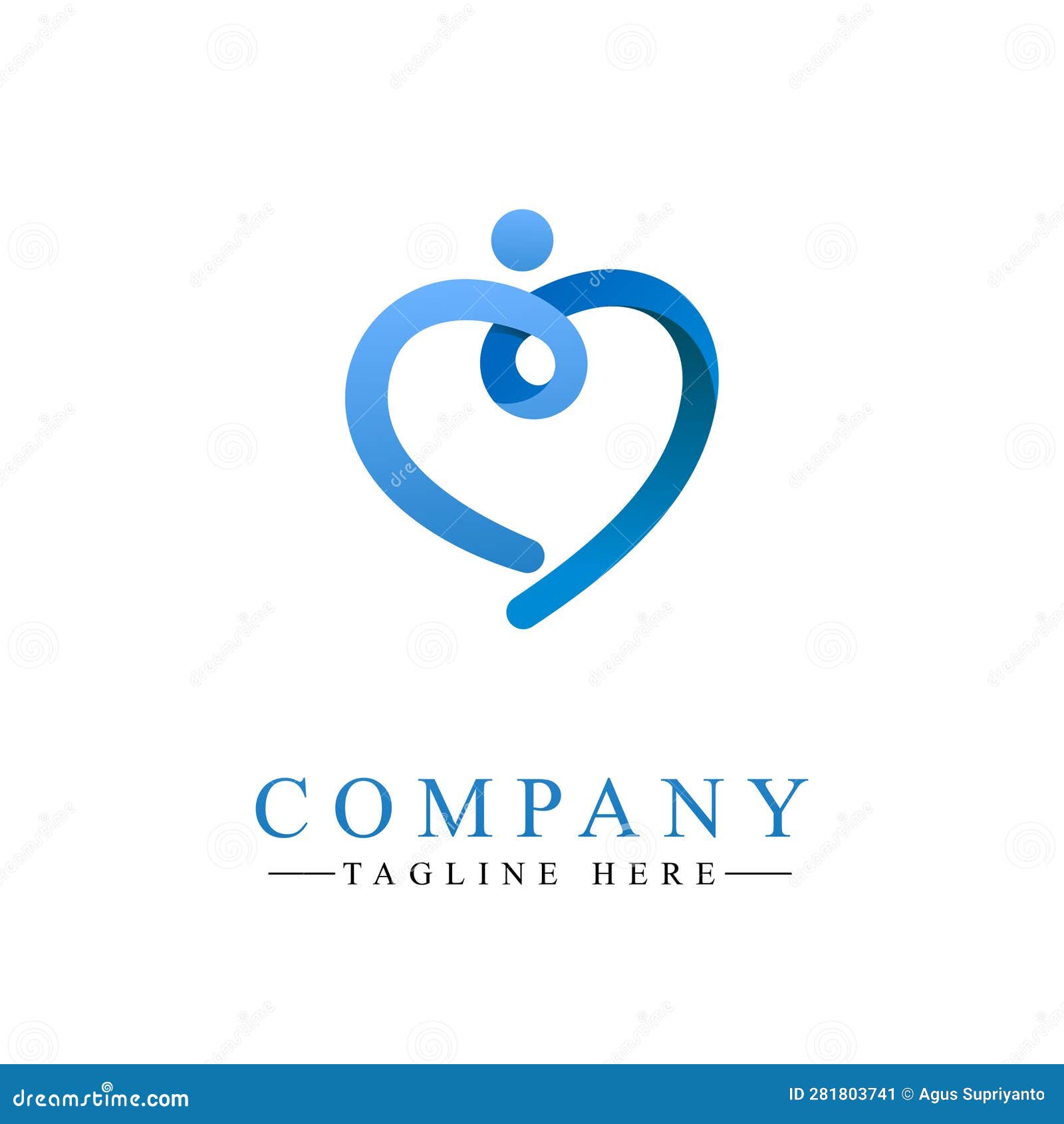 Abstract Heart People Logo Design Template Vector Stock Vector ...