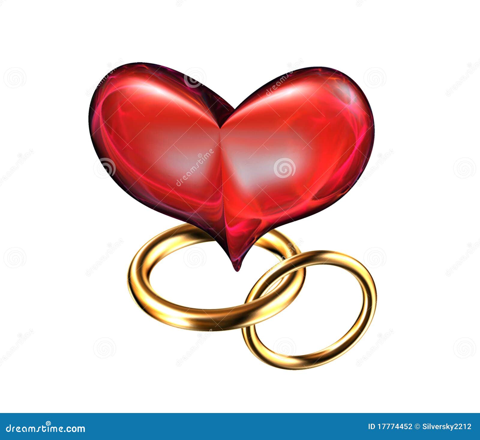Abstract Heart and Rings Background of 3d Stock Illustration ...
