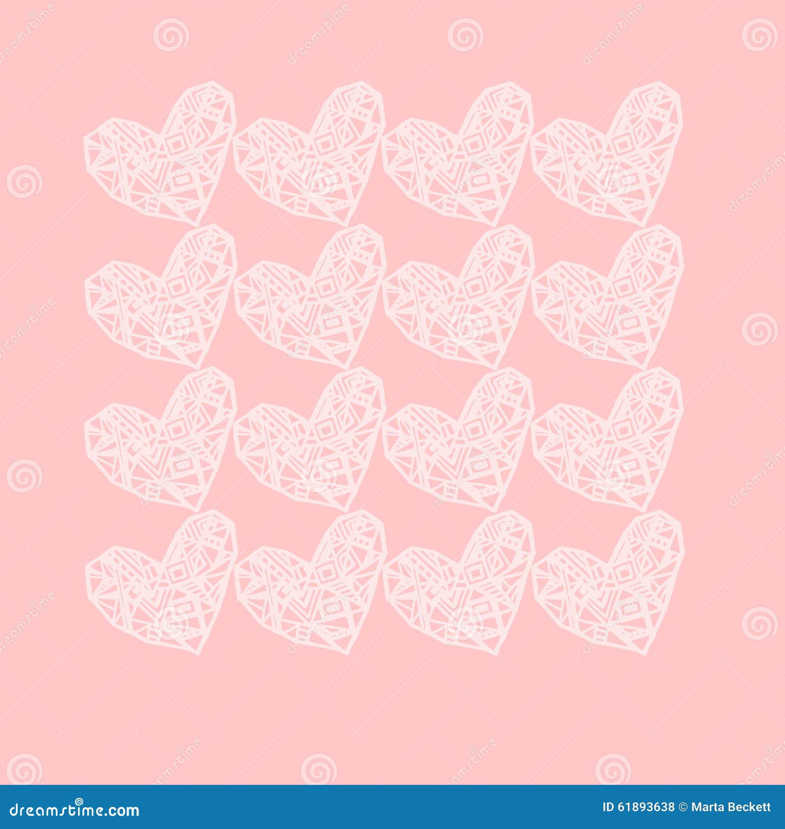 Abstract Heart Seamless Pattern Stock Vector - Illustration of drawing ...