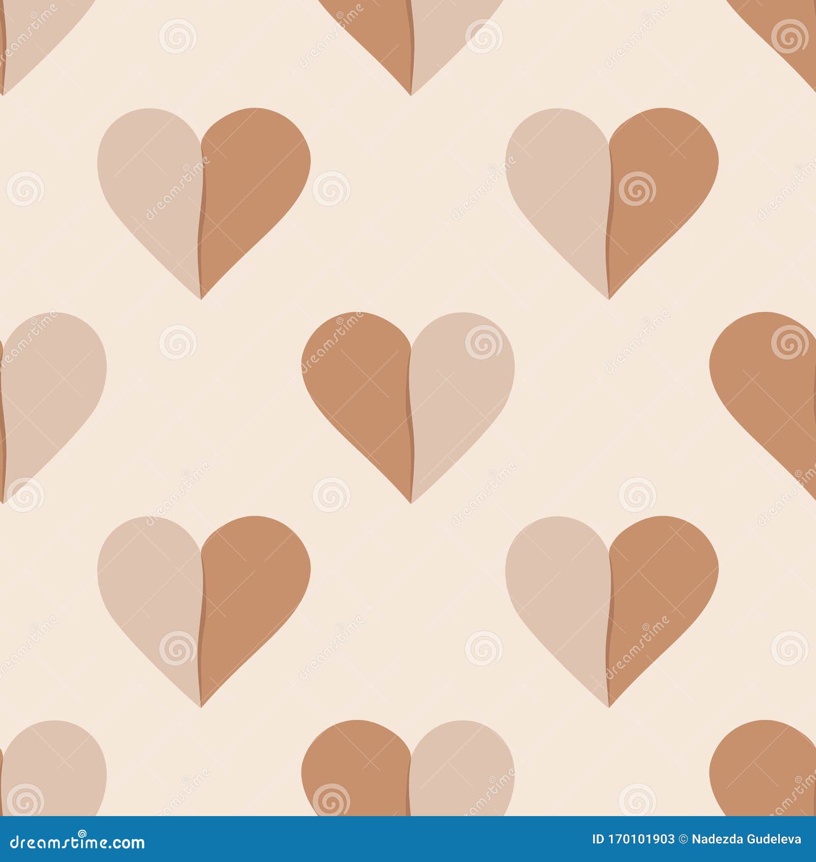 Abstract Heart Seamless Pattern in Minimalistic Style Stock ...