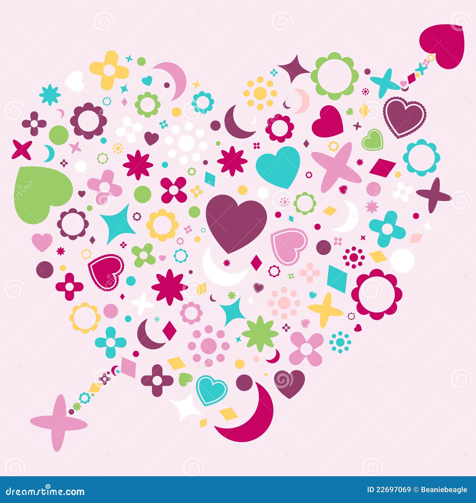 Abstract Heart Shape stock vector. Illustration of moon - 22697069