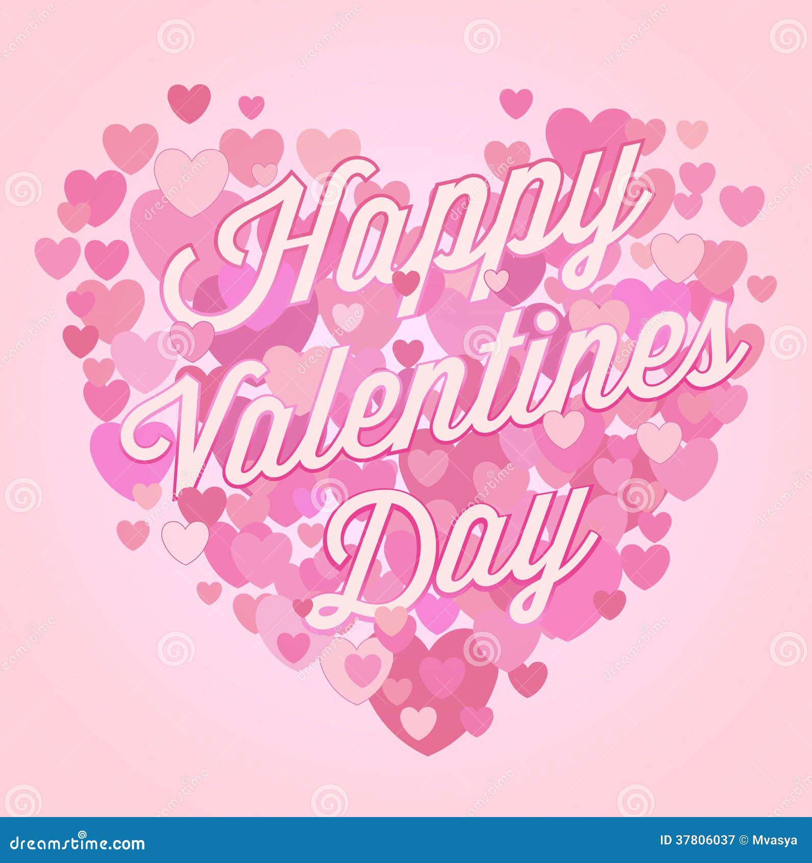 Abstract Heart Shape with Inscription Happy Valen Stock Vector ...