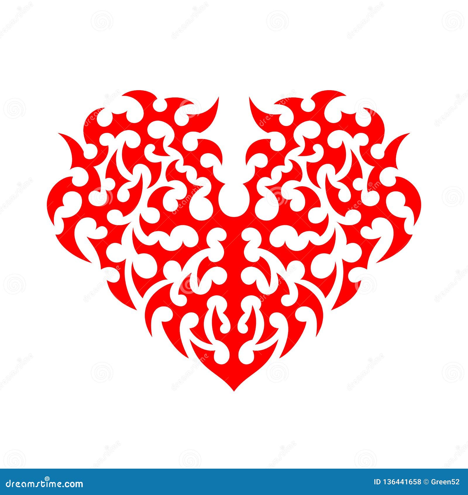 Abstract Heart Shape stock vector. Illustration of pattern - 136441658