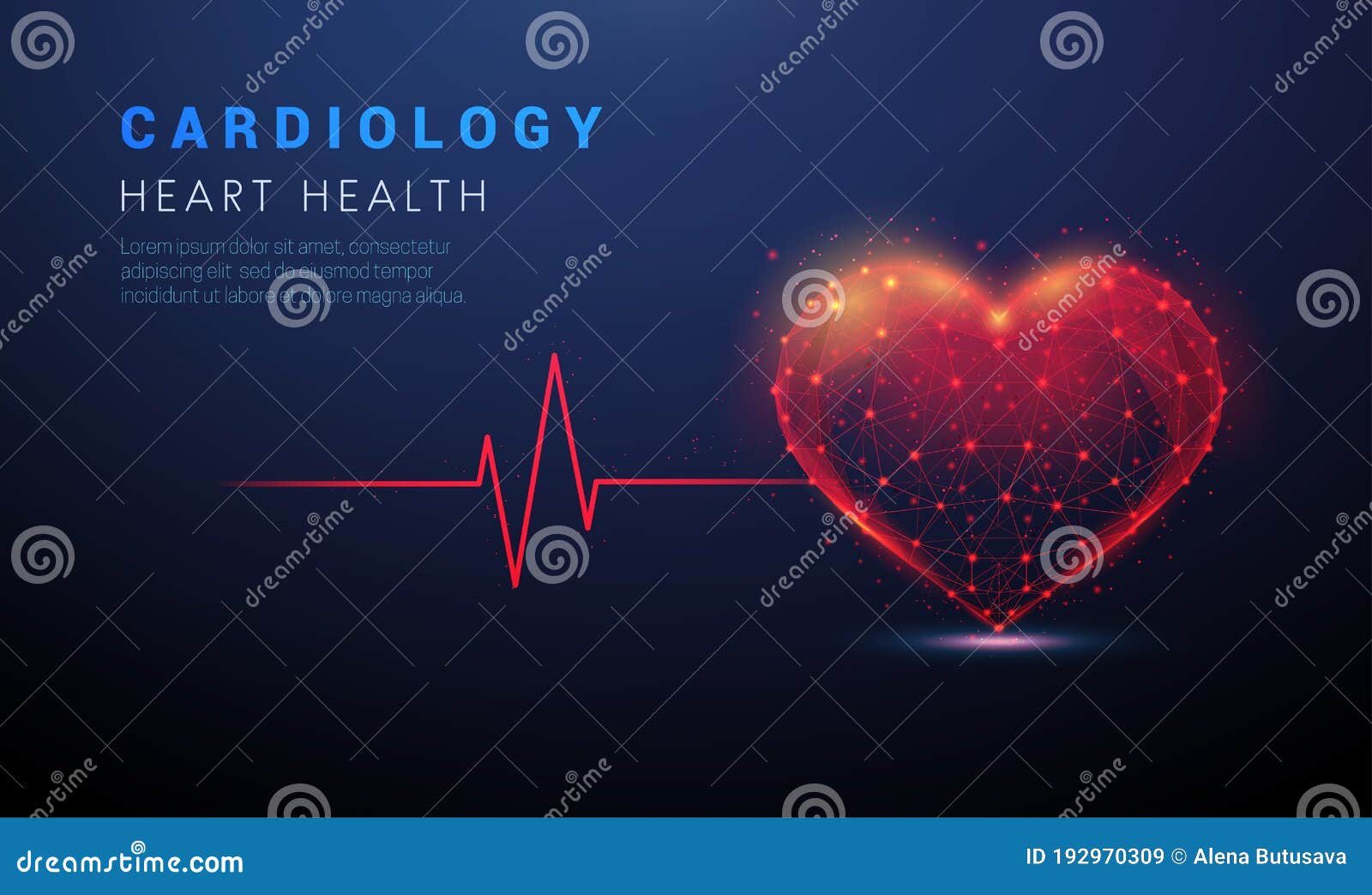 Abstract Heart Shape with Red Cardio Puls Line. Stock Vector ...