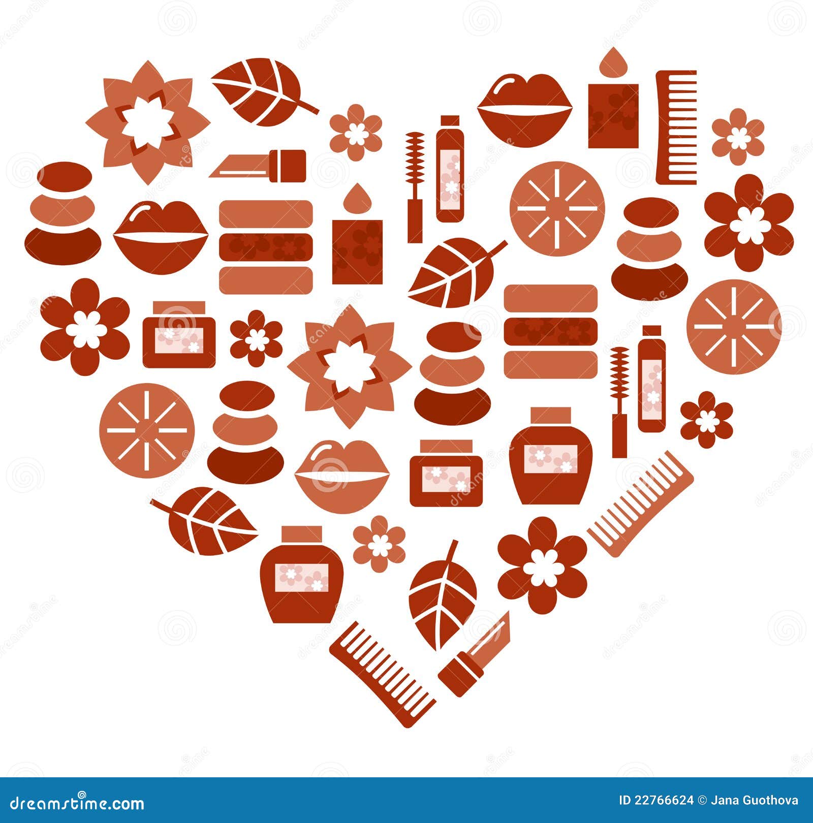 Abstract Heart Shape Silhouette with Wellness Stock Vector ...