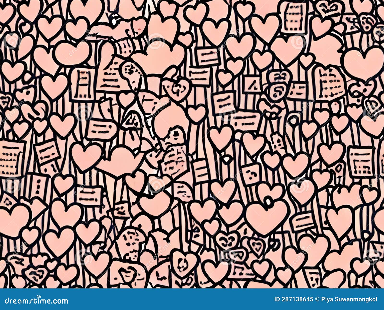 Abstract Heart-shaped Pattern of Interlocking Lines. Stock Illustration ...