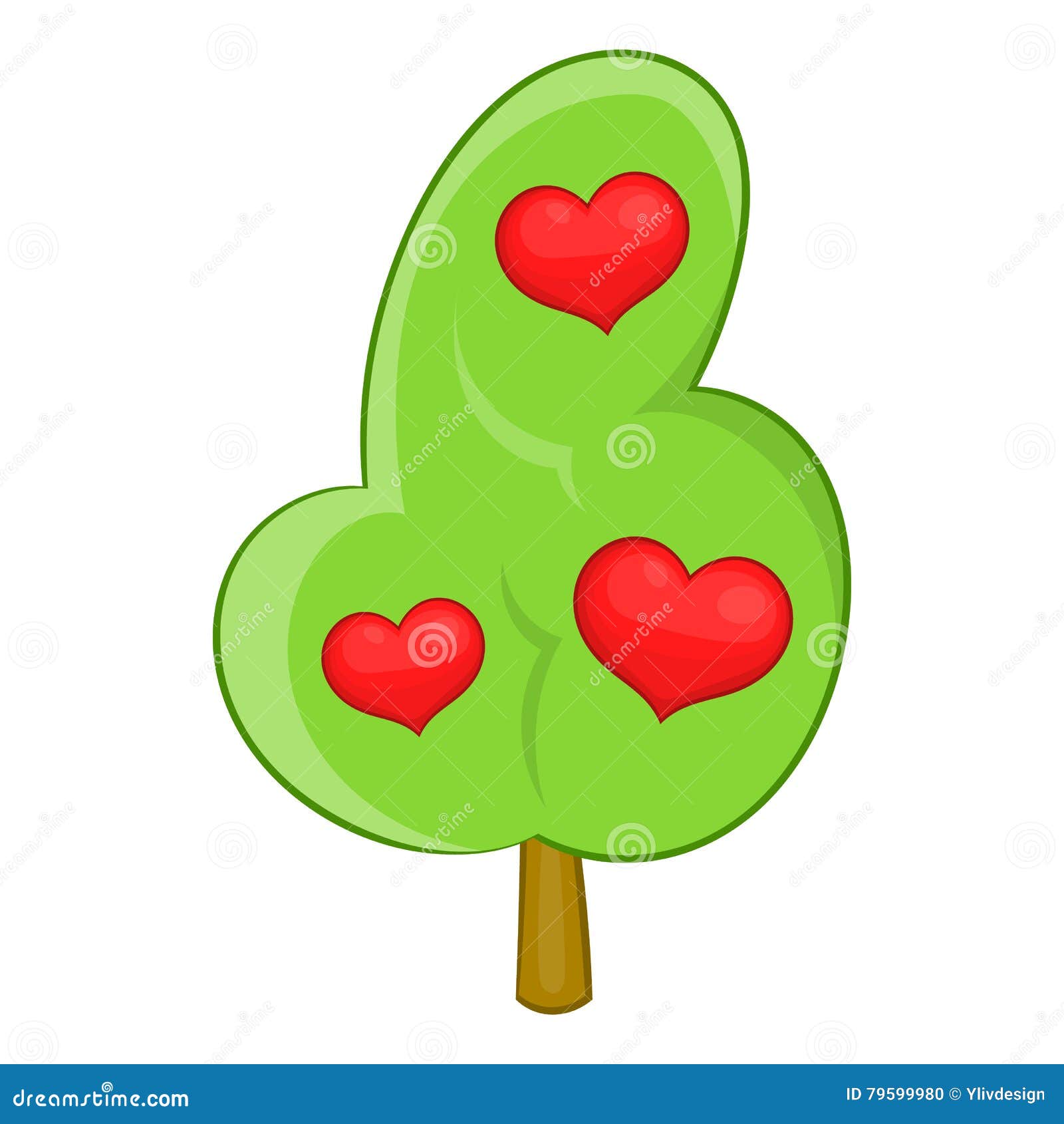 Abstract Heart Tree Icon, Cartoon Style Stock Vector - Illustration of ...