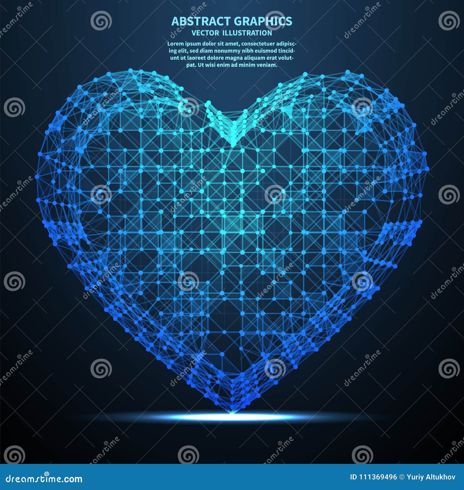 Abstract Heart, Vector Illustration. Network Connections with Points ...