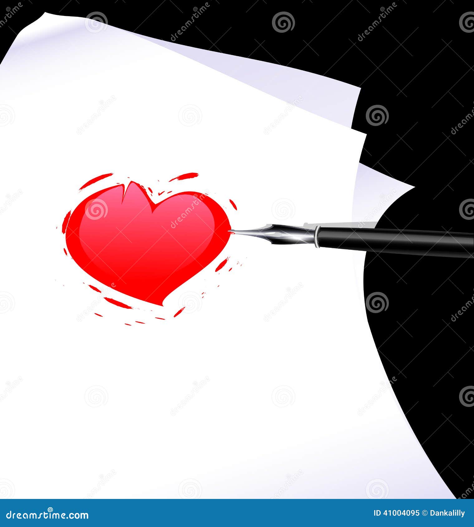 Abstract heart of a writer stock vector. Illustration of heart - 41004095