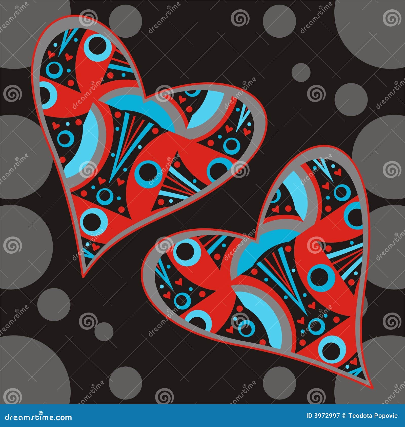 Abstract hearts stock vector. Illustration of blue, holiday - 3972997