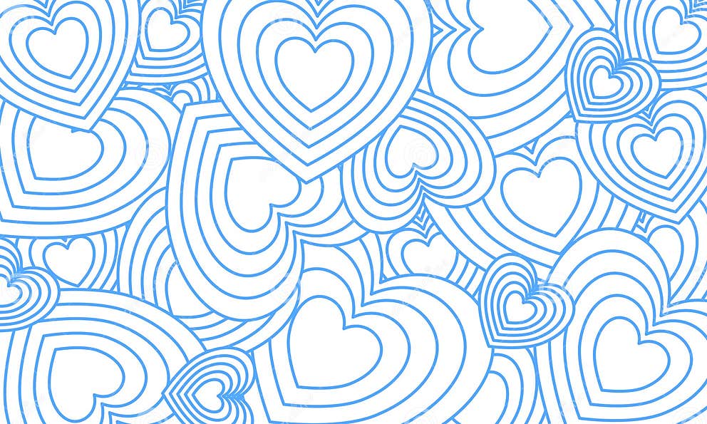 Abstract Blue Background with Hearts. Stock Photo - Illustration of ...
