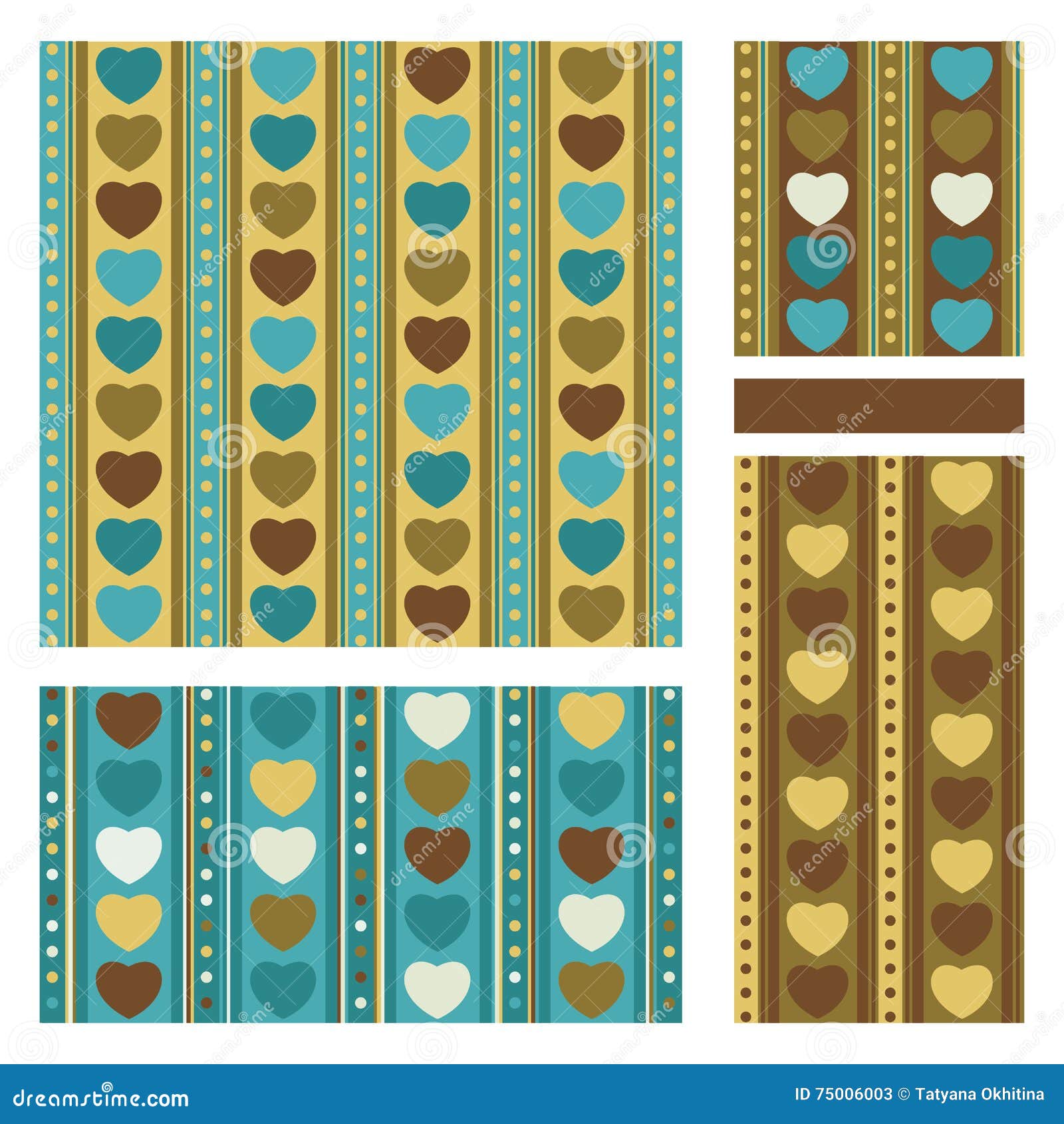 Abstract Hearts Pattern Set Stock Vector - Illustration of artistic ...
